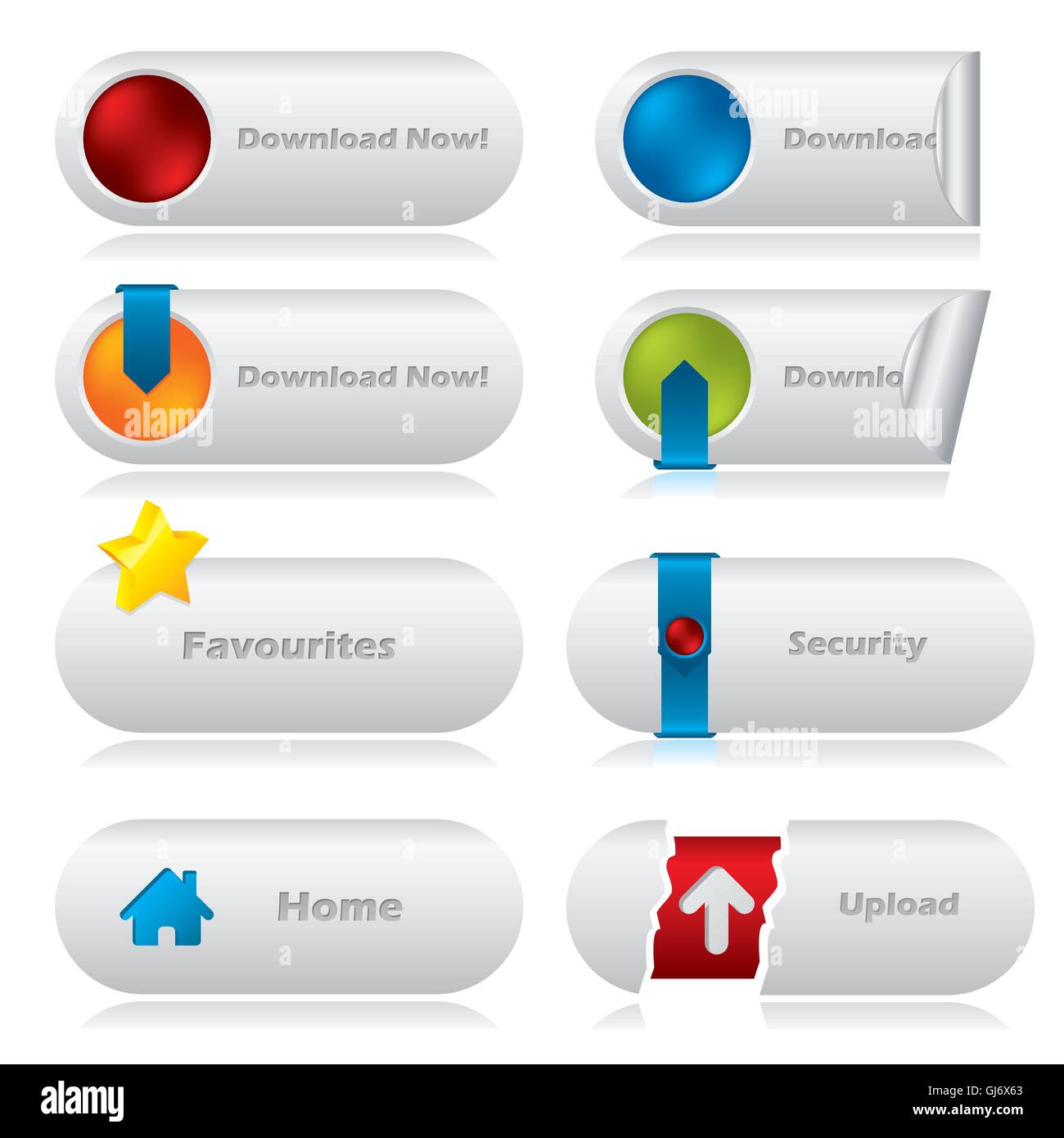 Download web buttons with various elements Stock Vector Image & Art - Alamy