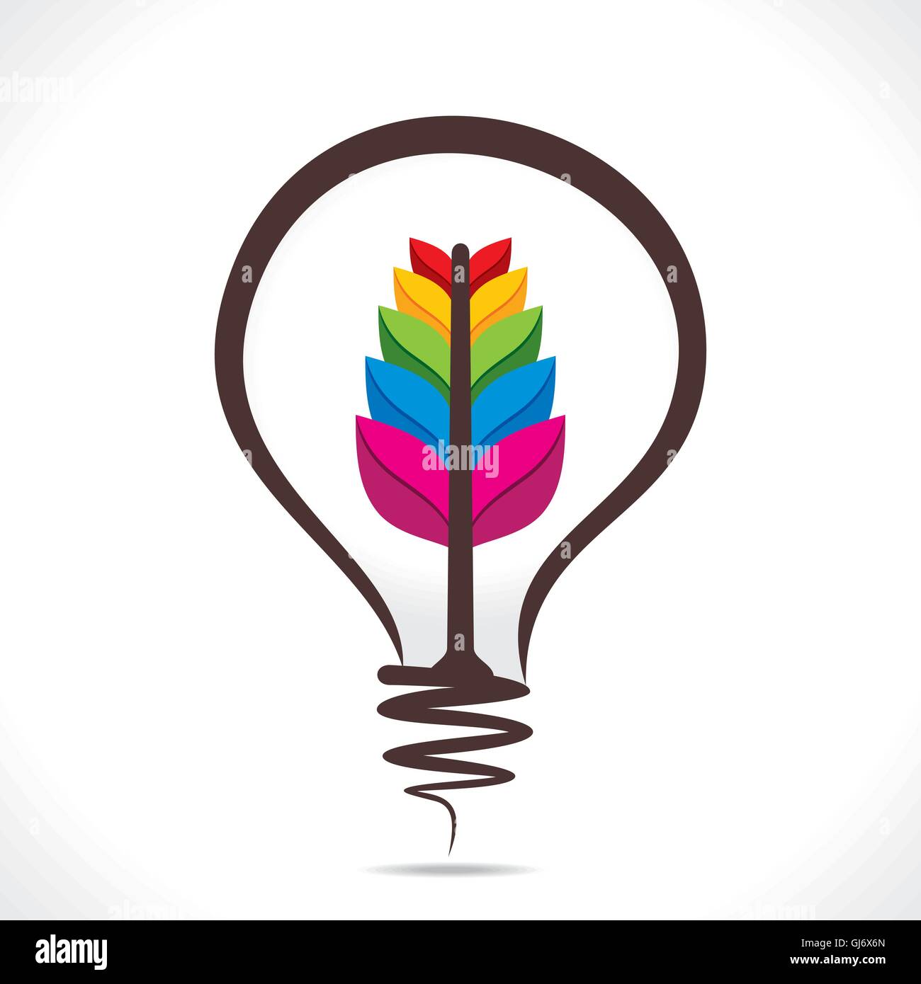 creative colorful plant in the bulb design vector Stock Vector Image ...