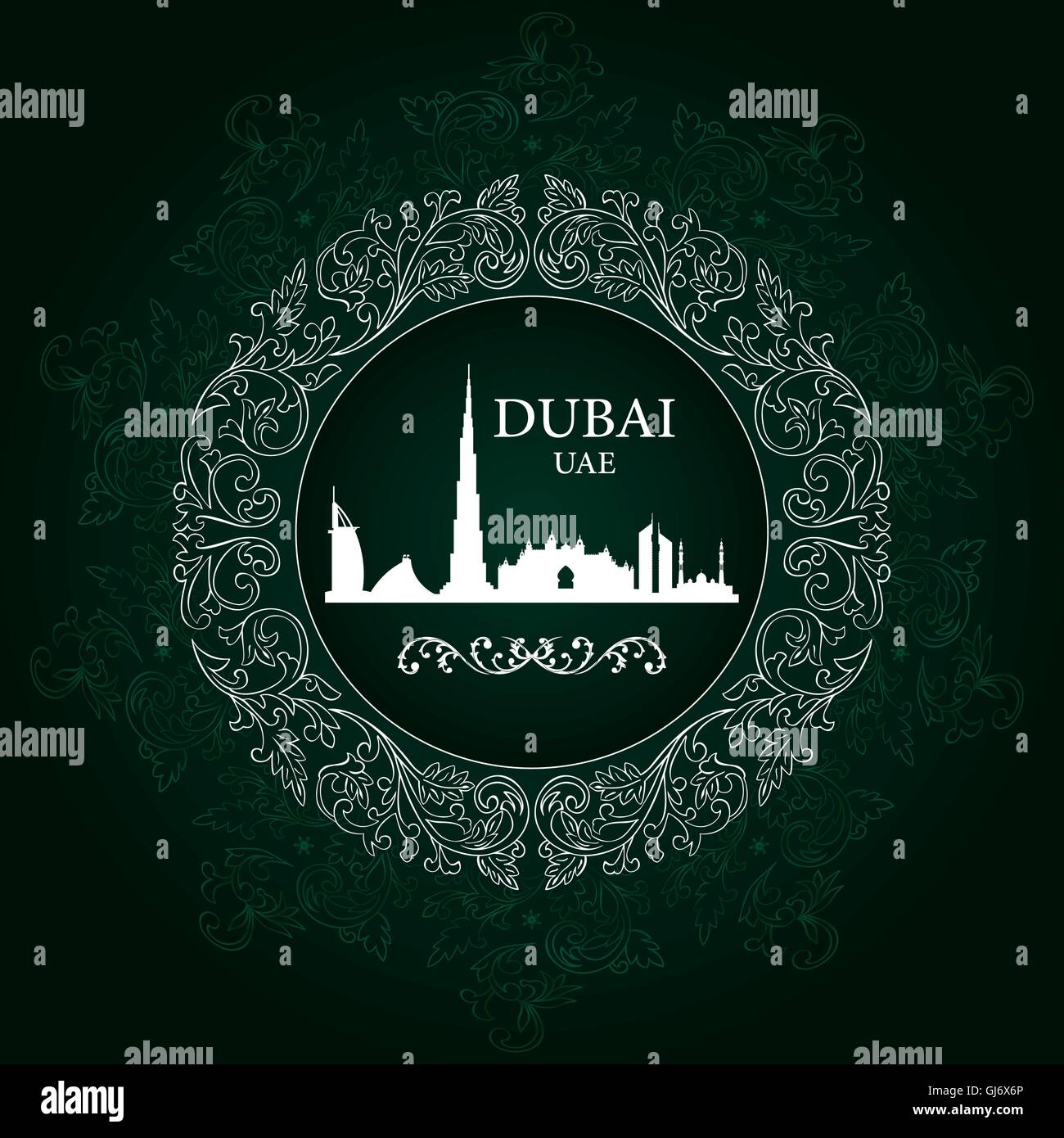 Dubai frame architecture Stock Vector Images - Alamy