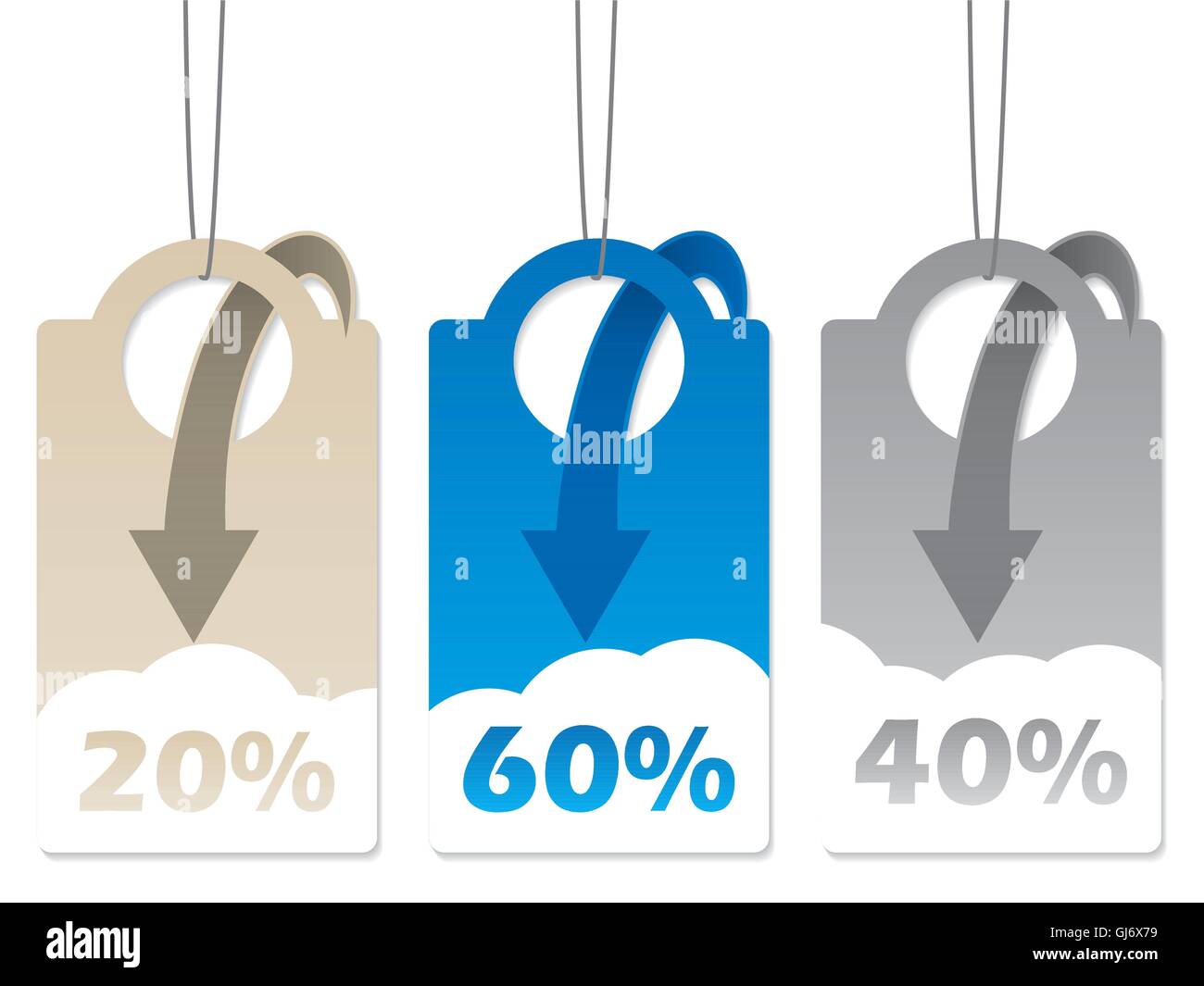 Hanging labels with arrows Stock Vector Image & Art - Alamy