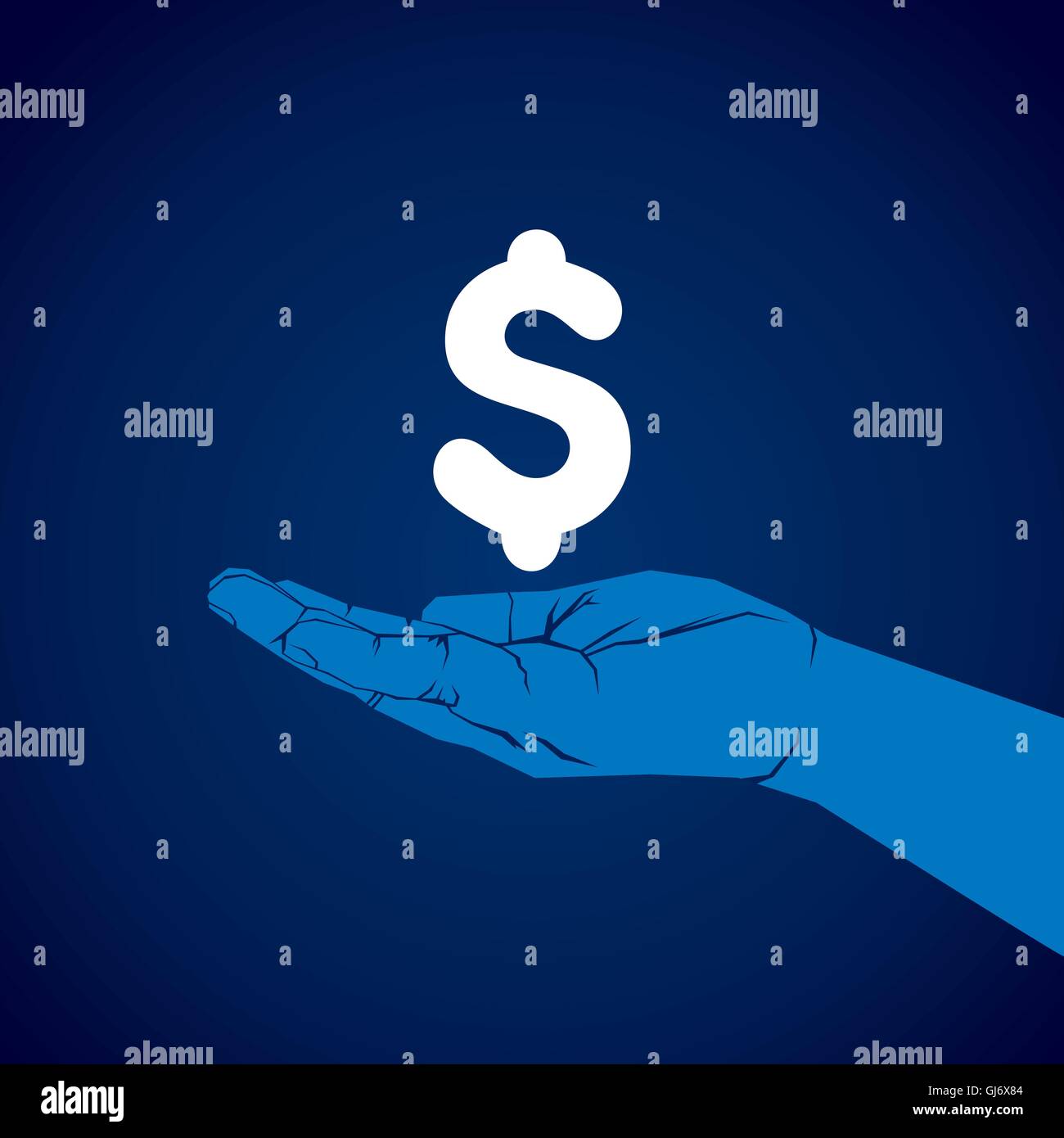dollar symbol in hand vector Stock Vector Image & Art - Alamy