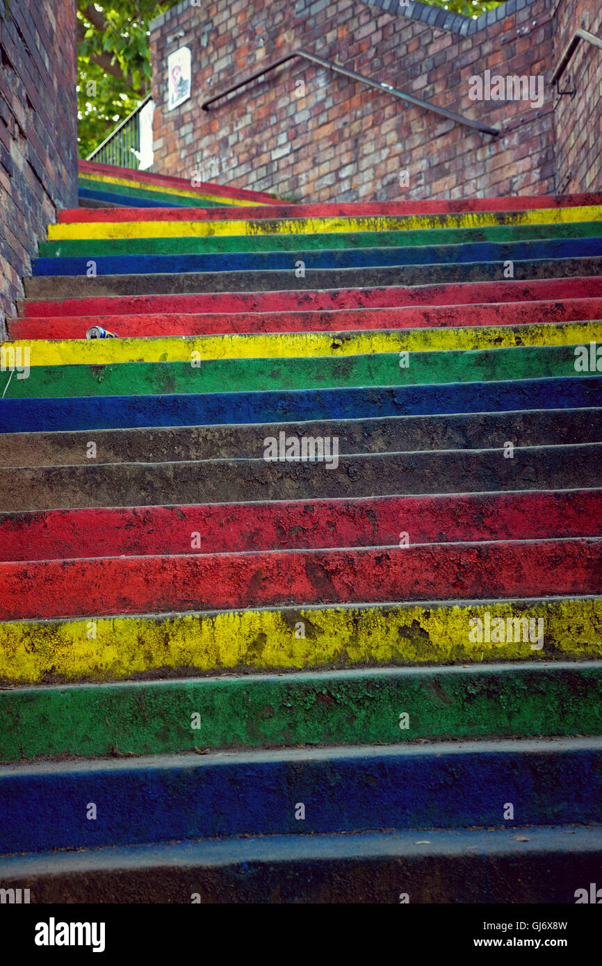 Great Britain, London, stairs, colourful, public room, architecture ...