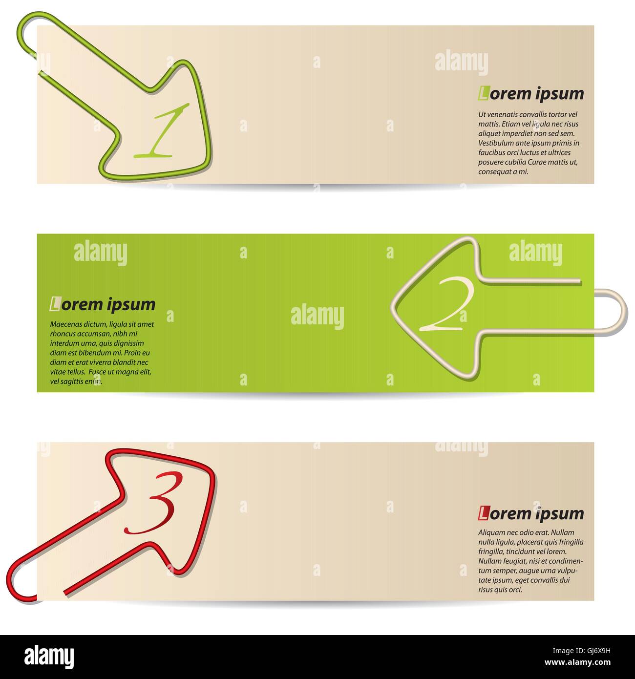 Banners with arrow paper clips Stock Vector Image & Art - Alamy