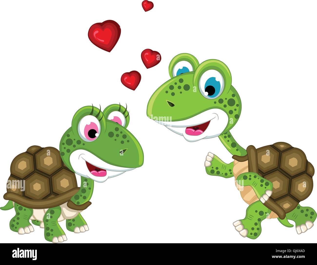 Cute Turtle Cartoon Love