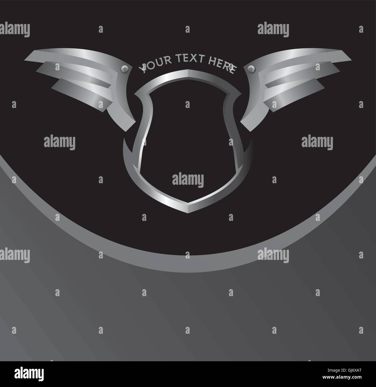 silver shield and wing art Stock Vector Image & Art - Alamy