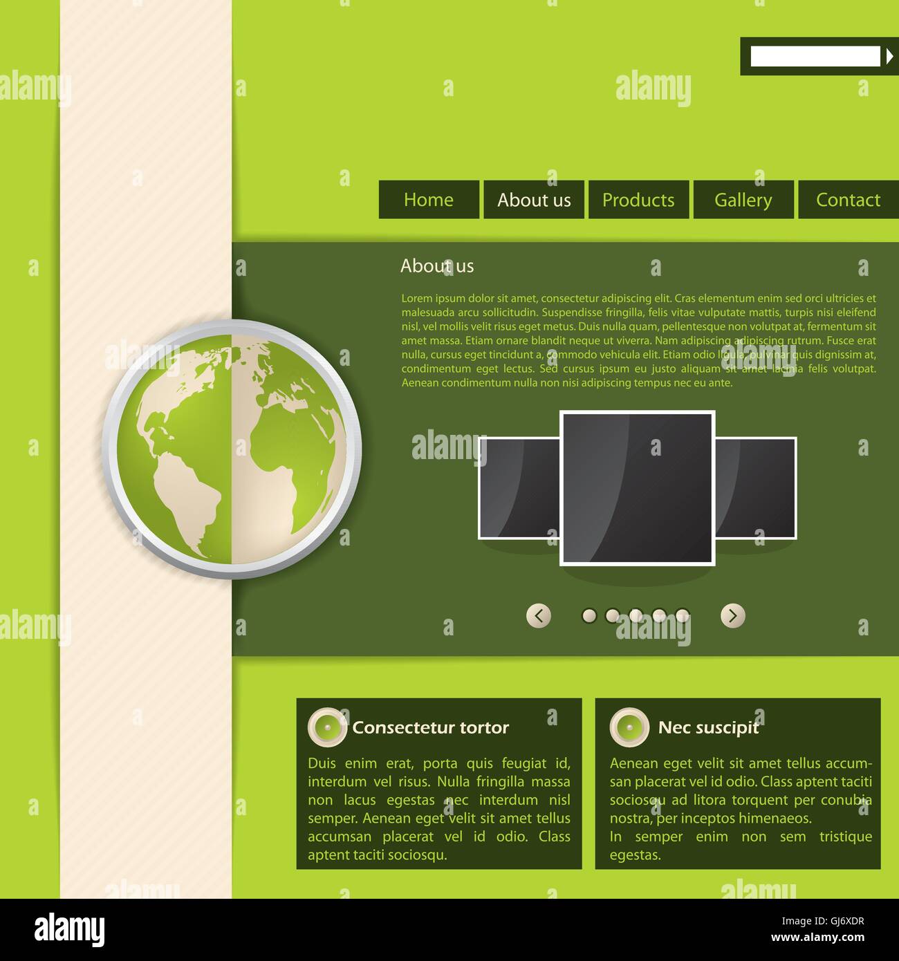 Green website template design Stock Vector Image & Art - Alamy