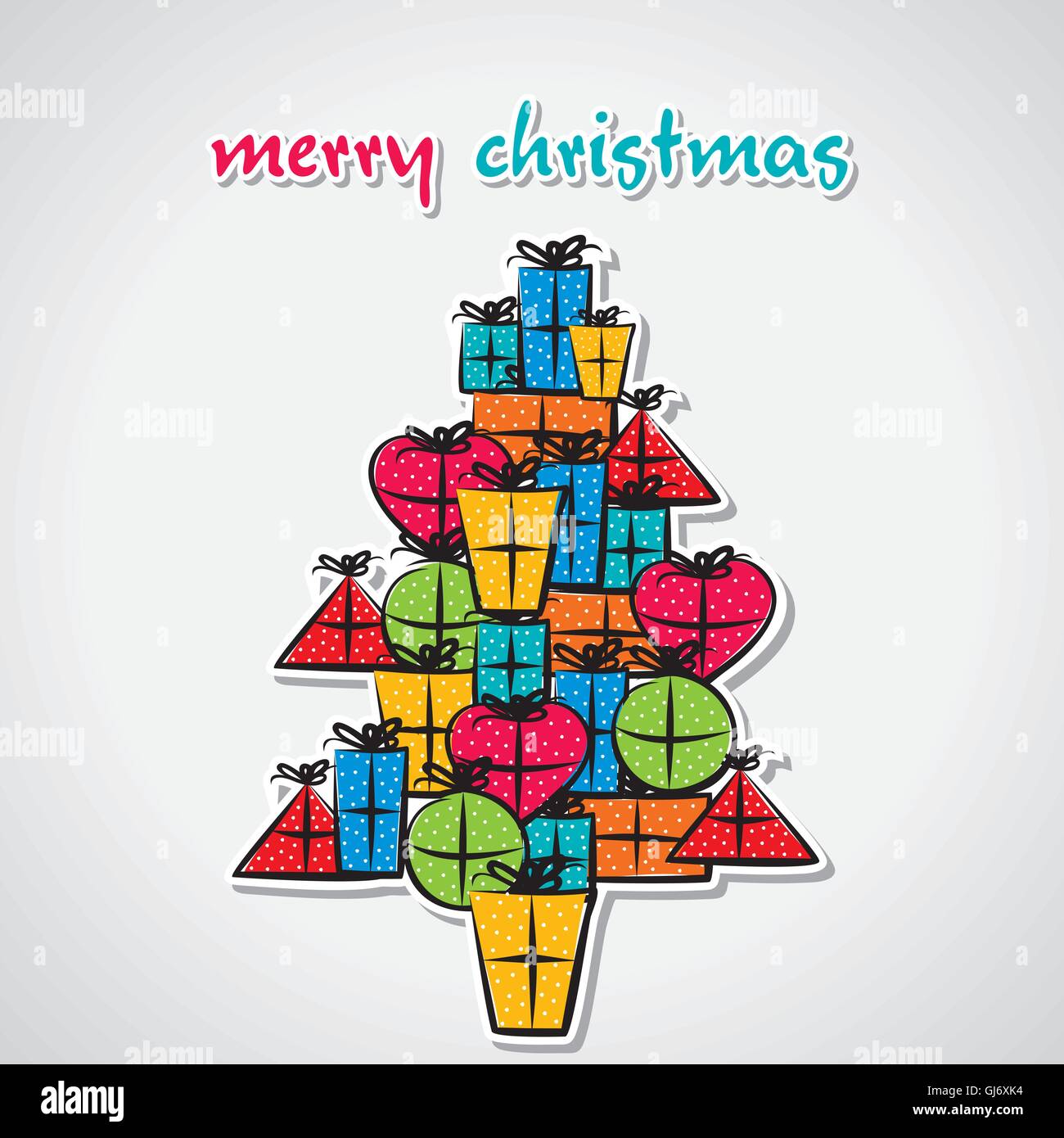 creative christmas tree design with colorful gift box vector Stock ...
