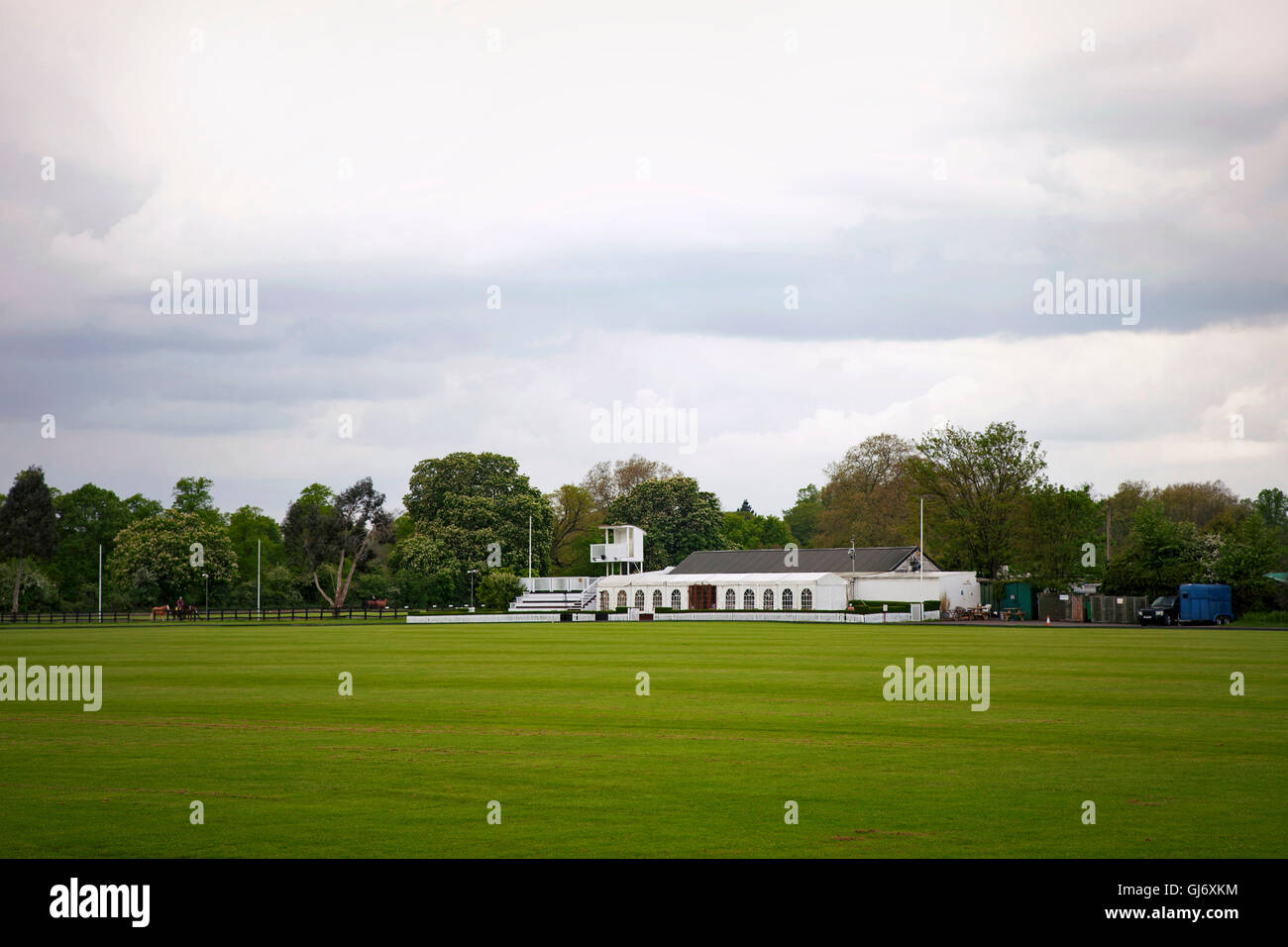 Great Britain, London, Ham Polo Club, house, grass, pitch, sport Stock ...