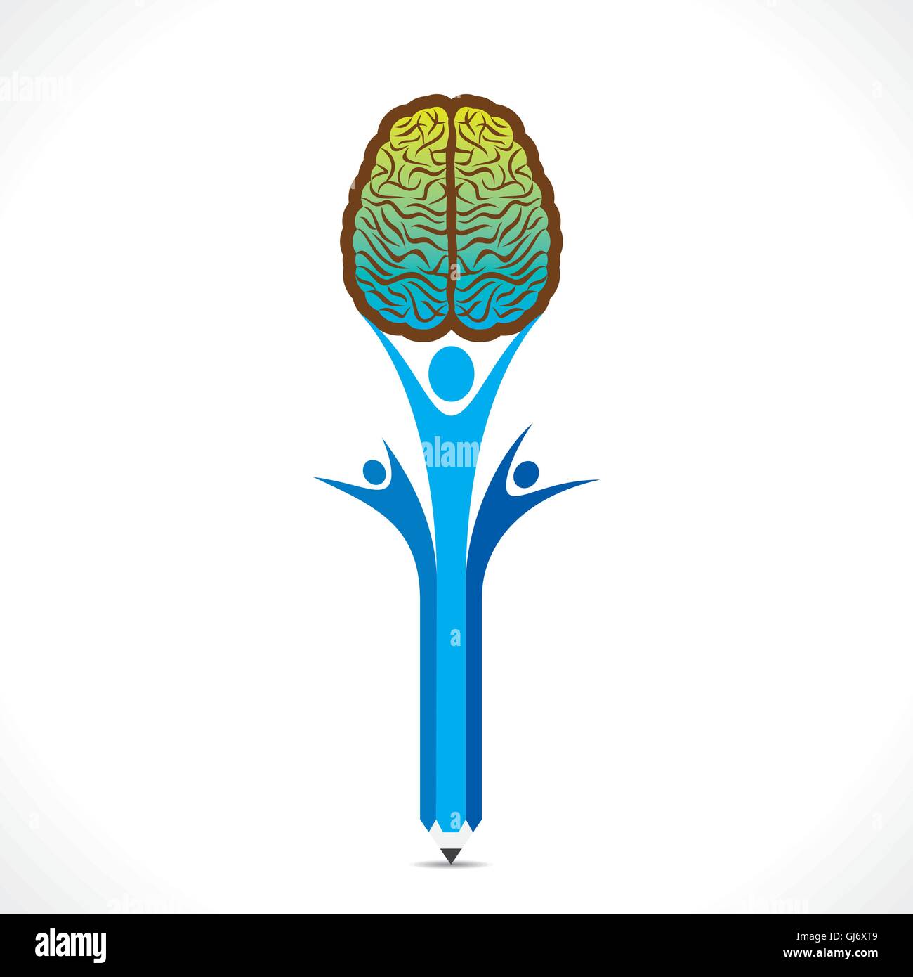 creative people hold the brain concept vector Stock Vector Image & Art ...
