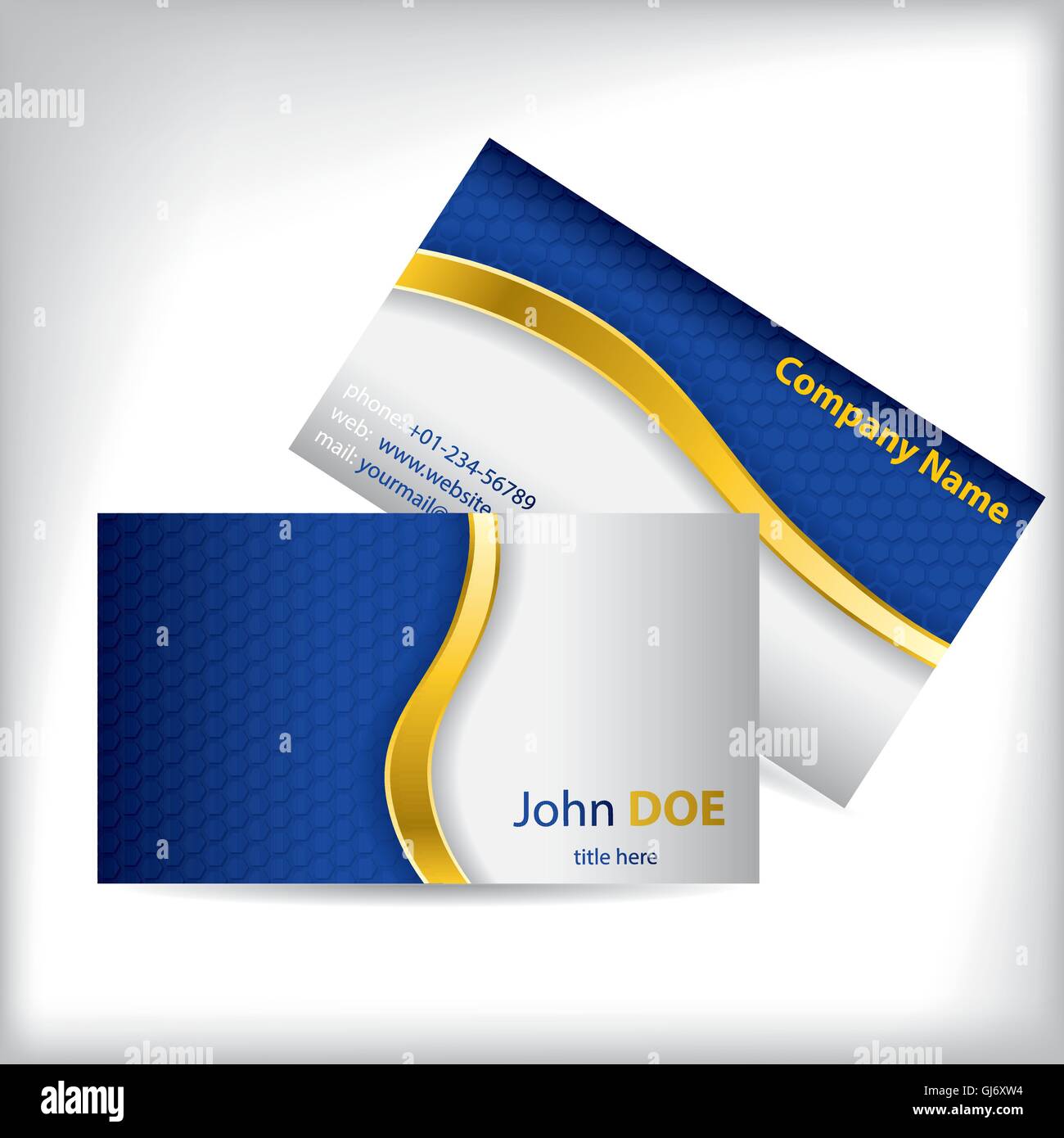 Gold wave business card design hi-res stock photography and images - Alamy