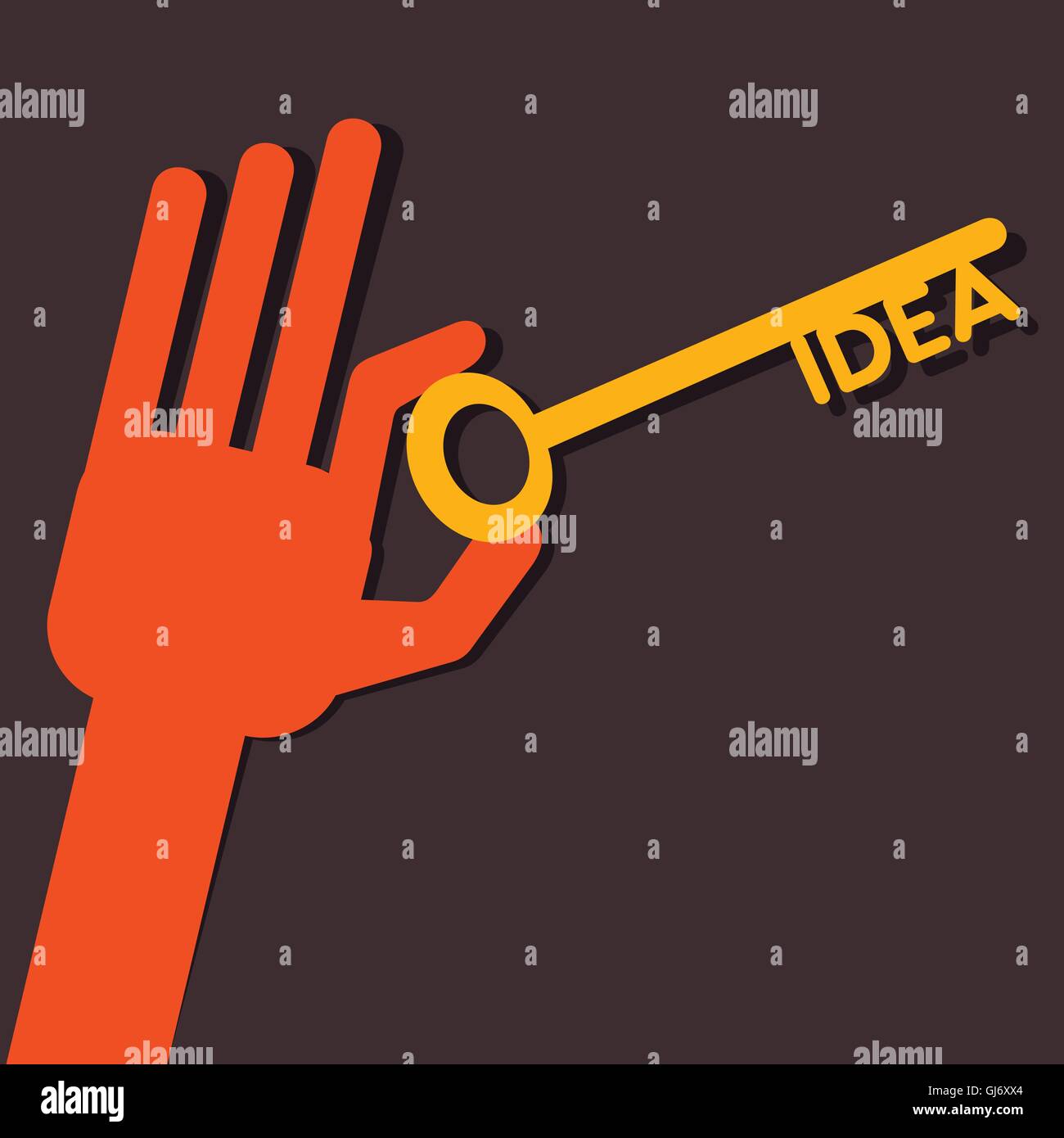 Idea key in hand stock vector Stock Vector Image & Art - Alamy