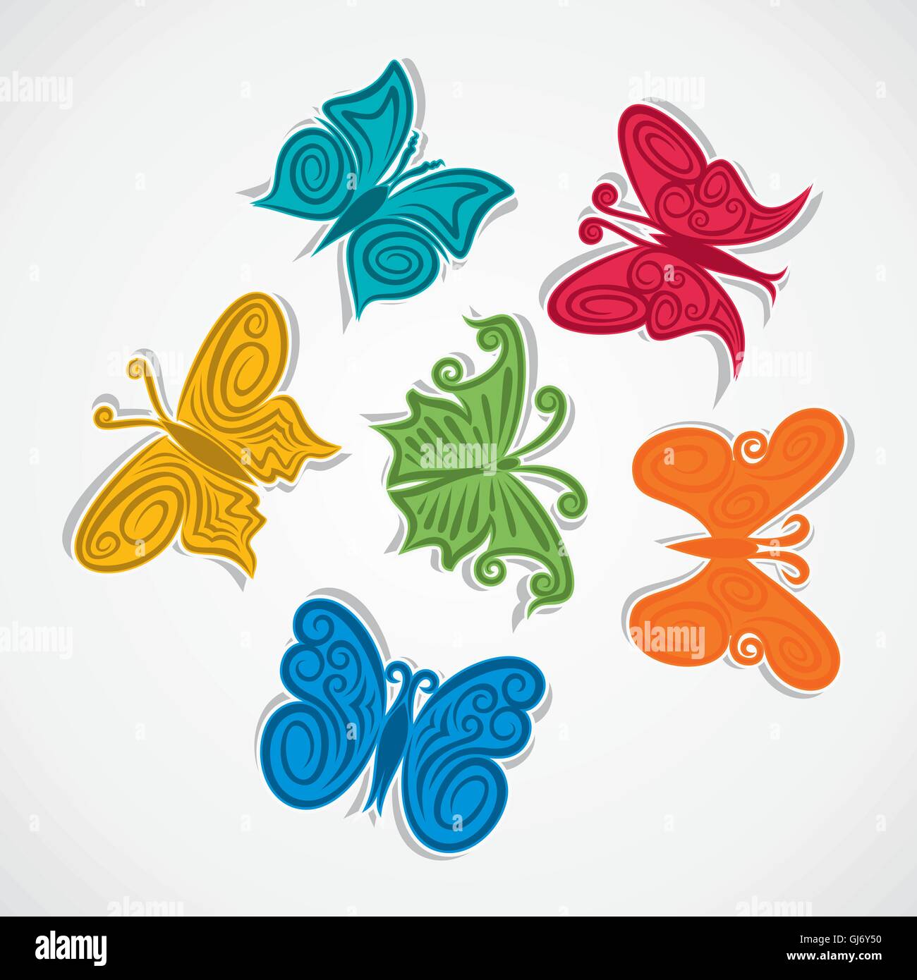 colorful butterfly vector Stock Vector Image & Art - Alamy