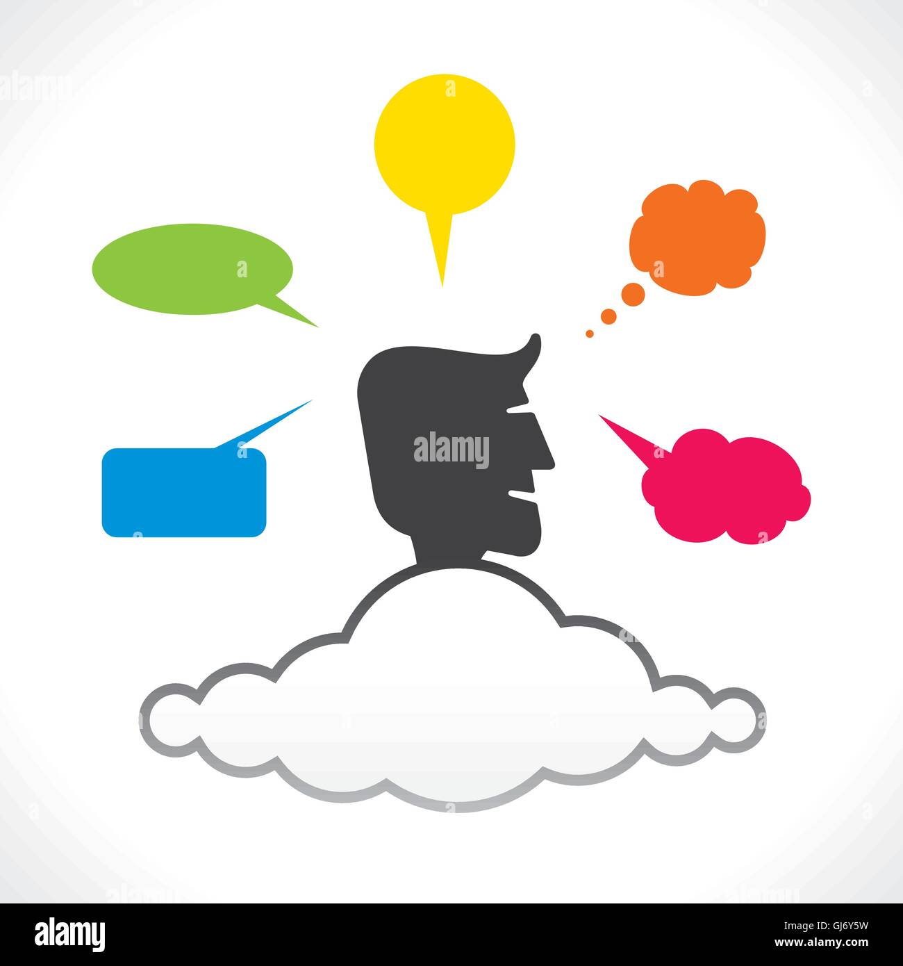 men with different shape message bubble design vector Stock Vector ...