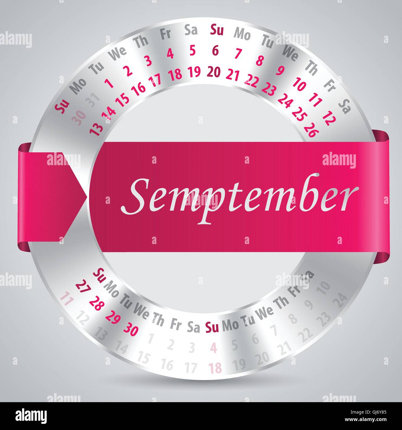 September calendar Stock Vector Images - Alamy
