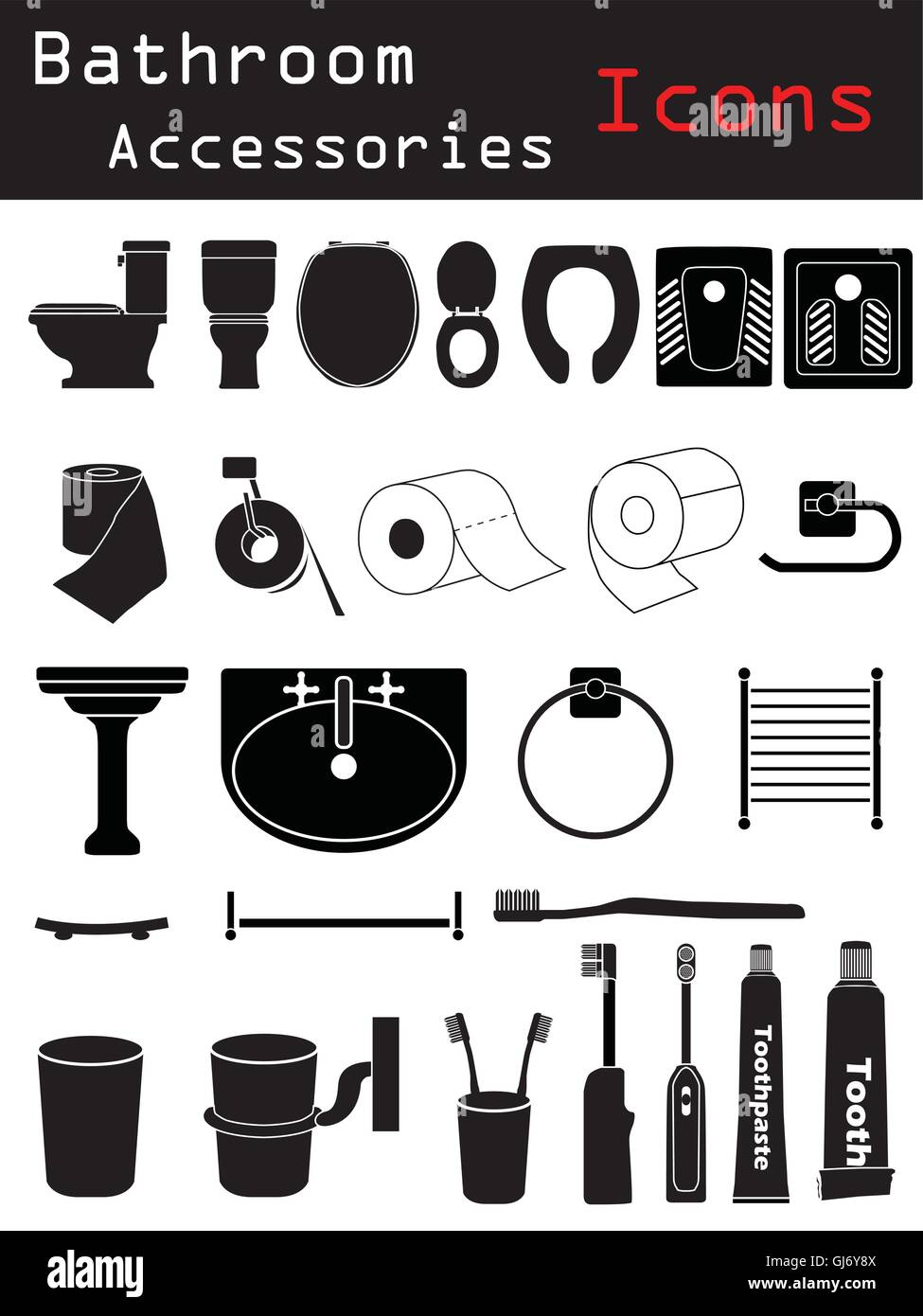 Black and white accessories Stock Vector Images - Alamy