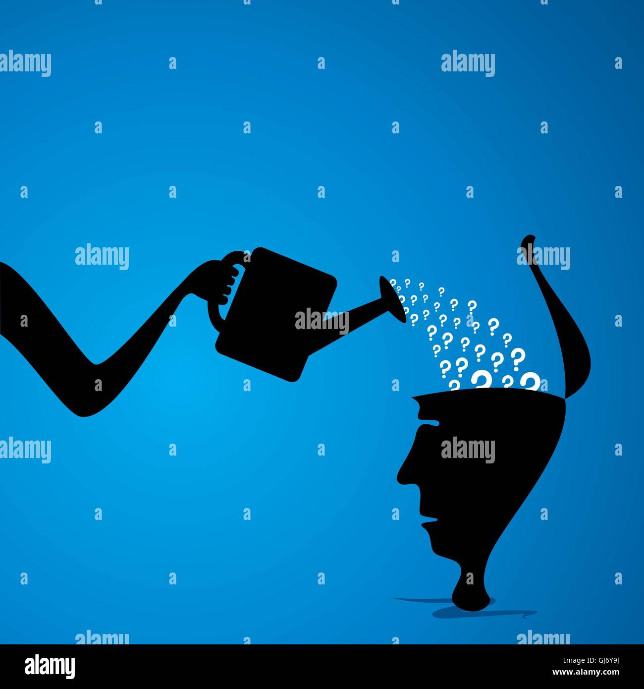 fill the head with full of question mark concept Stock Vector Image ...