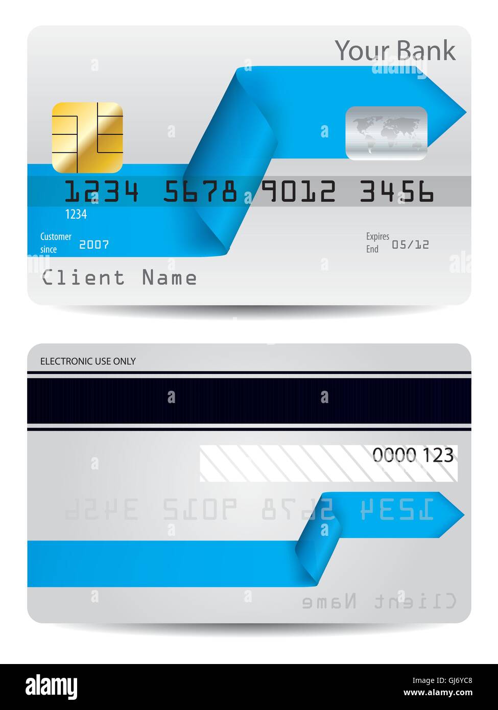 Bent arrow ribbon credit card design Stock Vector Image & Art - Alamy