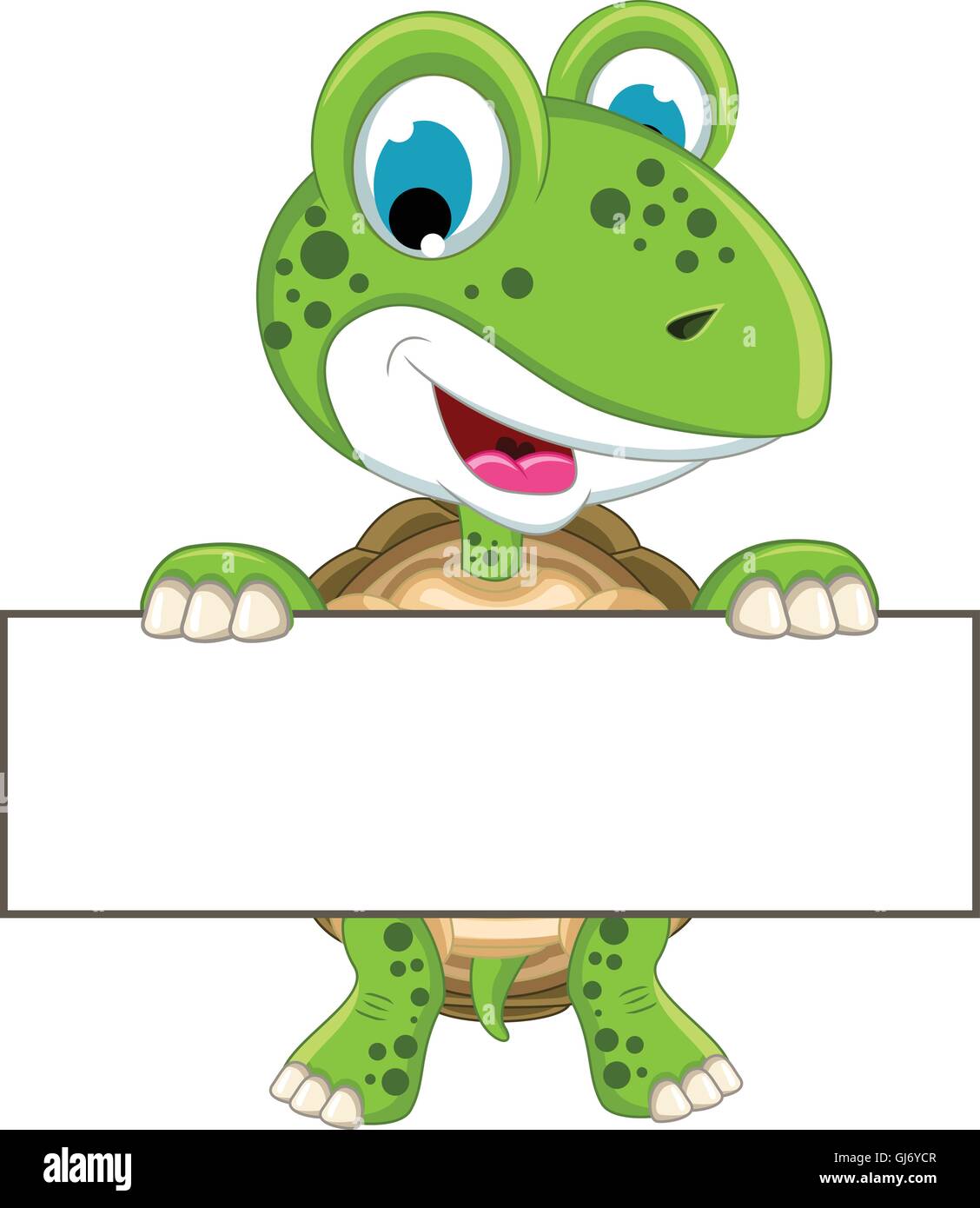 Cute turtle cartoon holding blank Stock Vector Images - Alamy