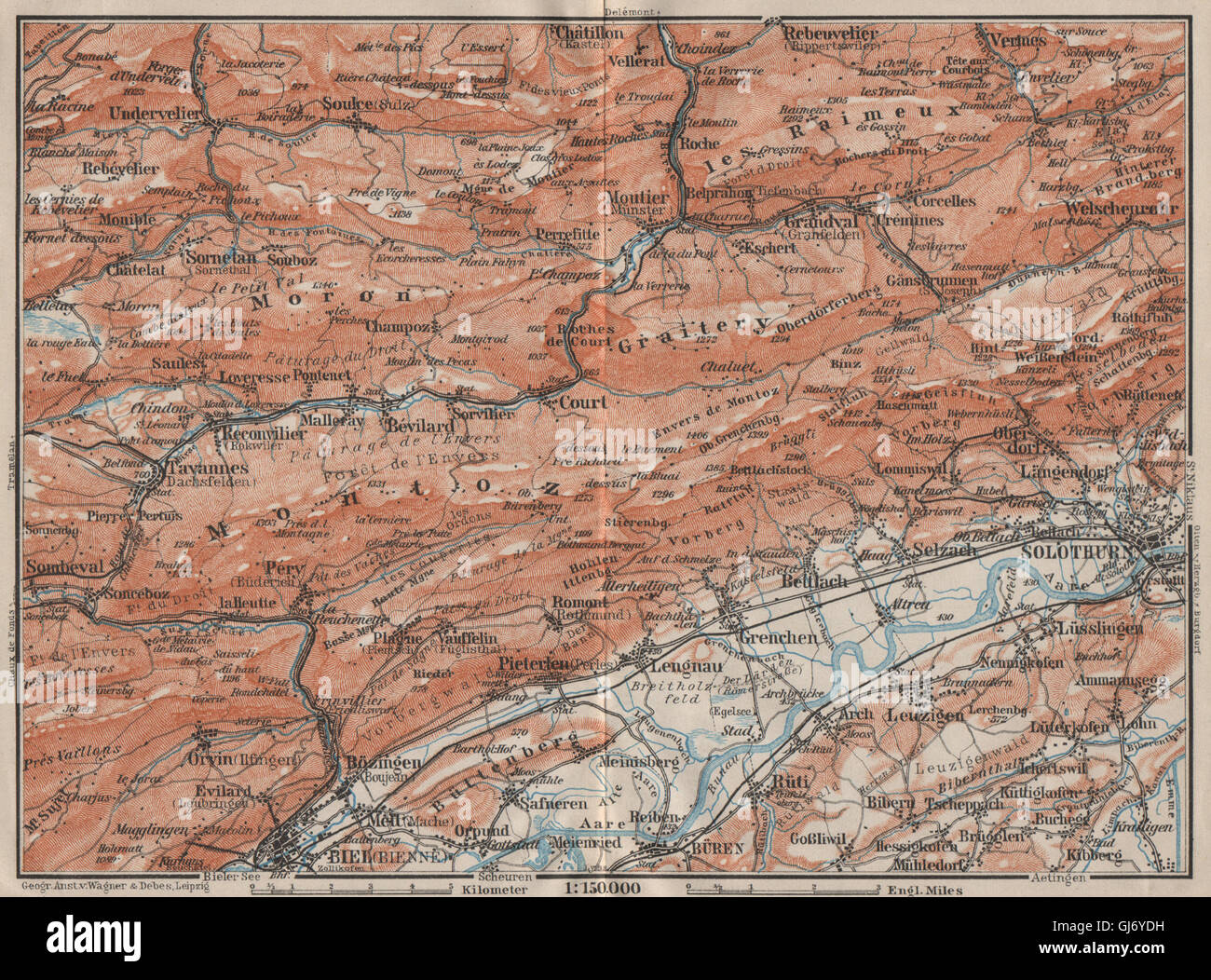 Solothurn map hi-res stock photography and images - Alamy