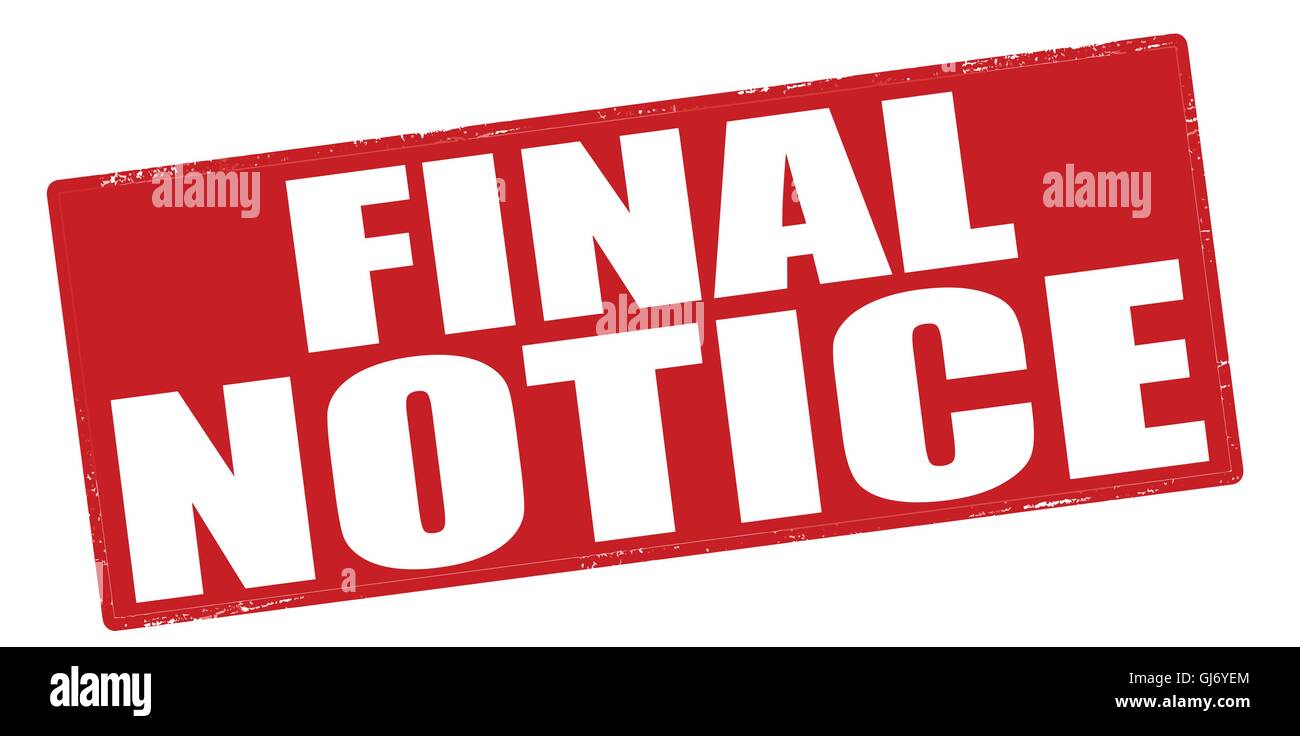 Final notice red grunge Cut Out Stock Images & Pictures - Alamy