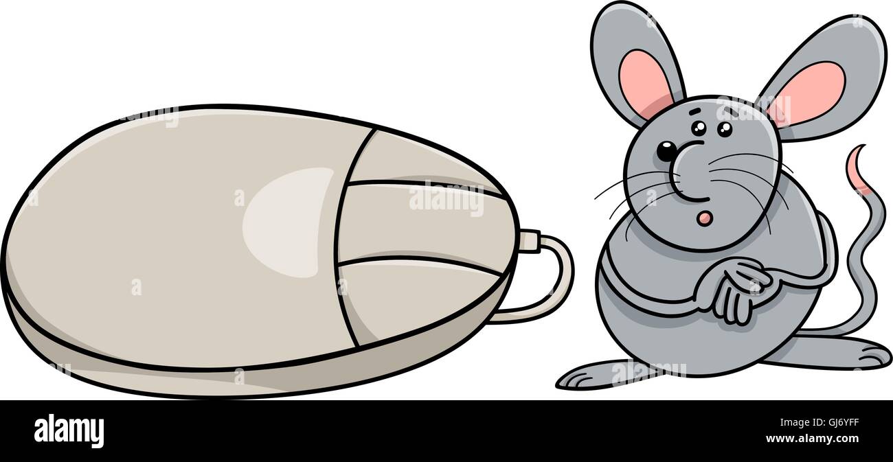 computer mouse and real rodent cartoon Stock Vector Image & Art - Alamy
