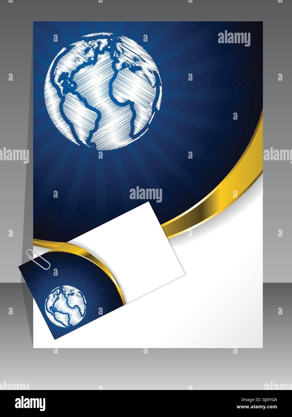 Gold wave business card design hi-res stock photography and images - Alamy