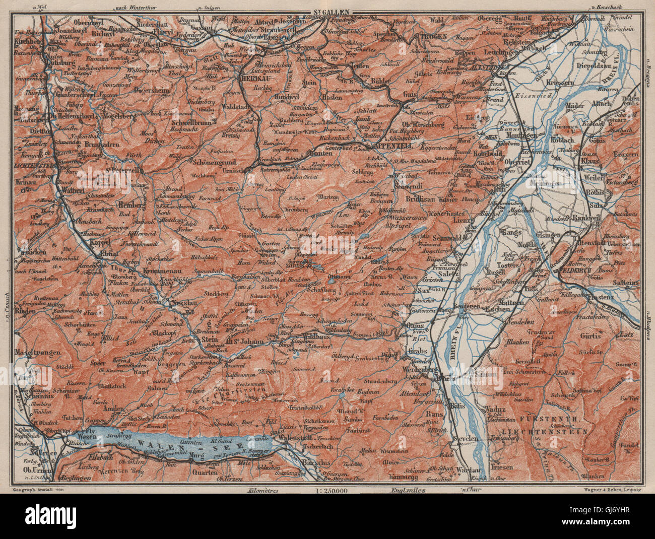 APPENZELL CANTON. Wildhaus Unterwasser St. Gallen Trogen Walensee, 1909 ...