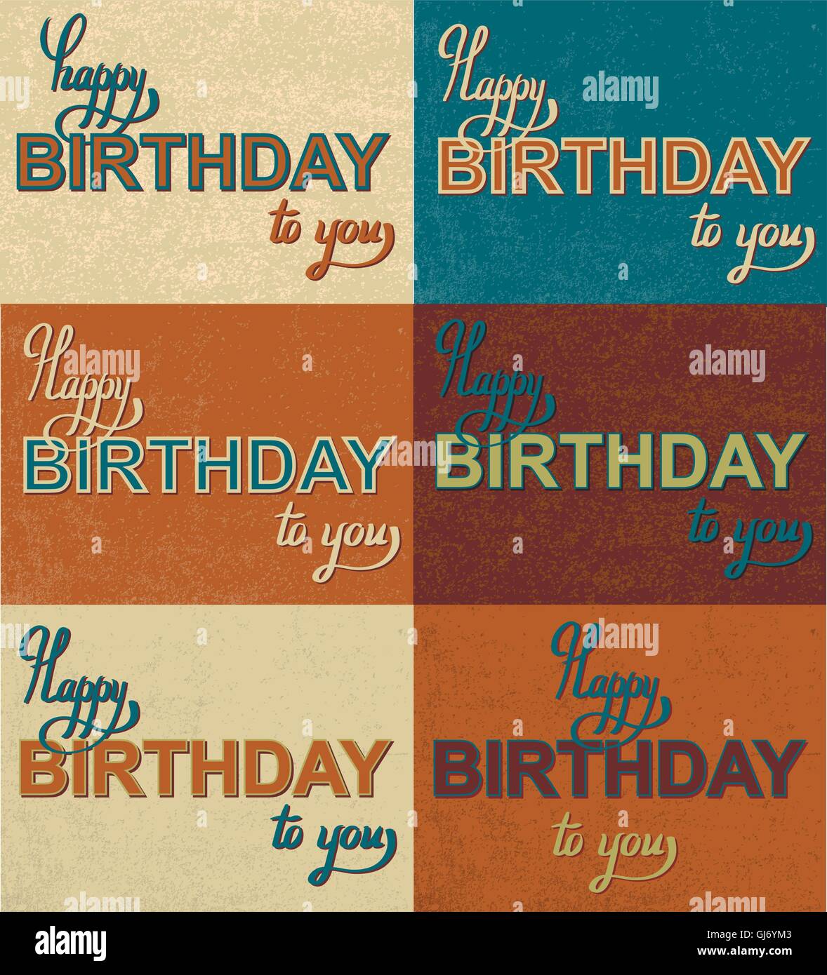 Set happy birthday hand lettering calligraphy Stock Vector Image & Art ...