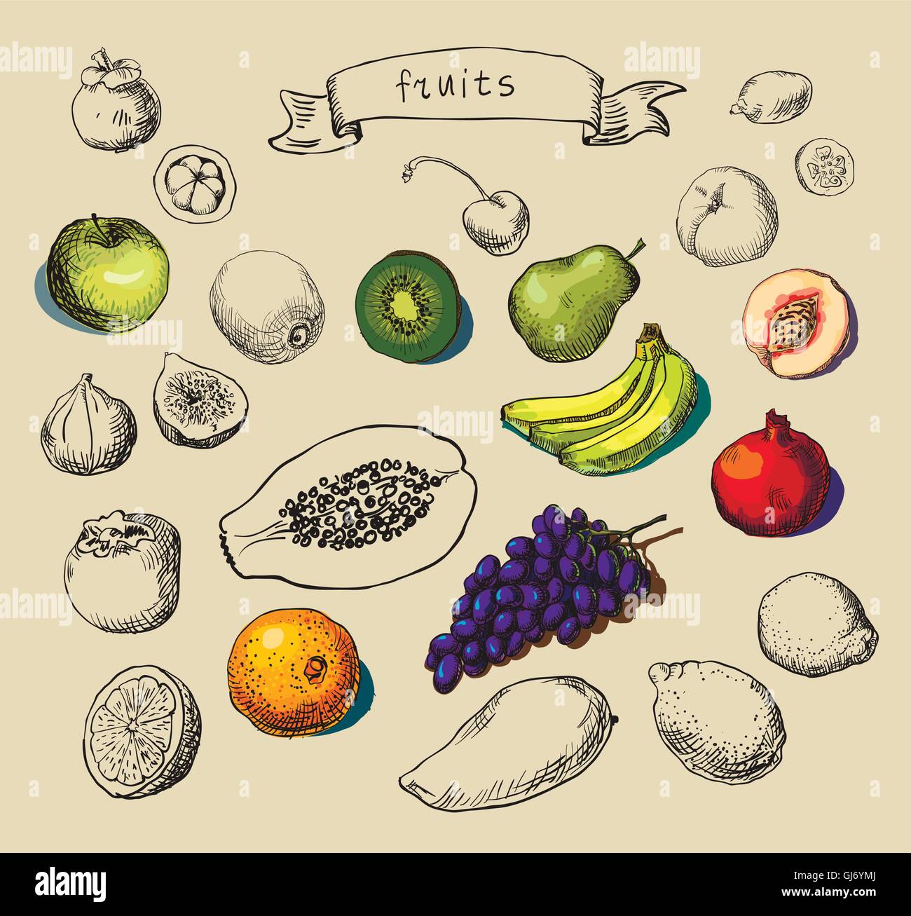 Banana fruit in hand Stock Vector Images - Alamy