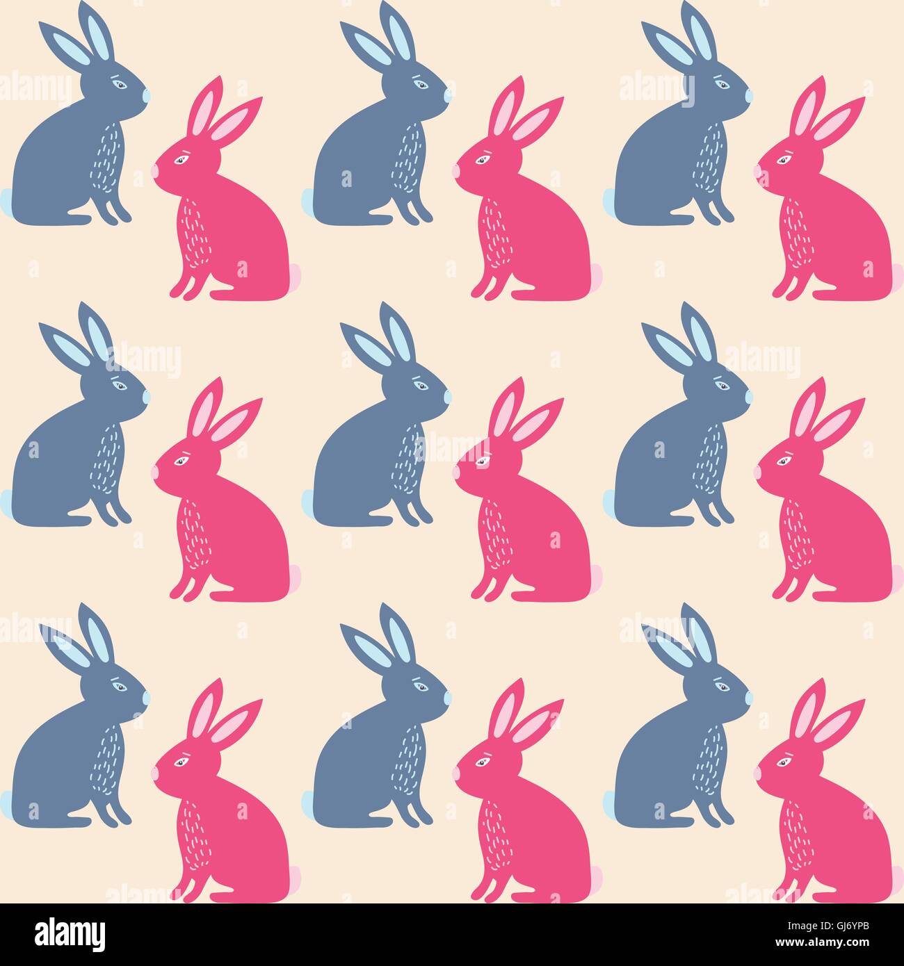 Rabbit seamless texture, endless vector illustration Stock Vector Image ...