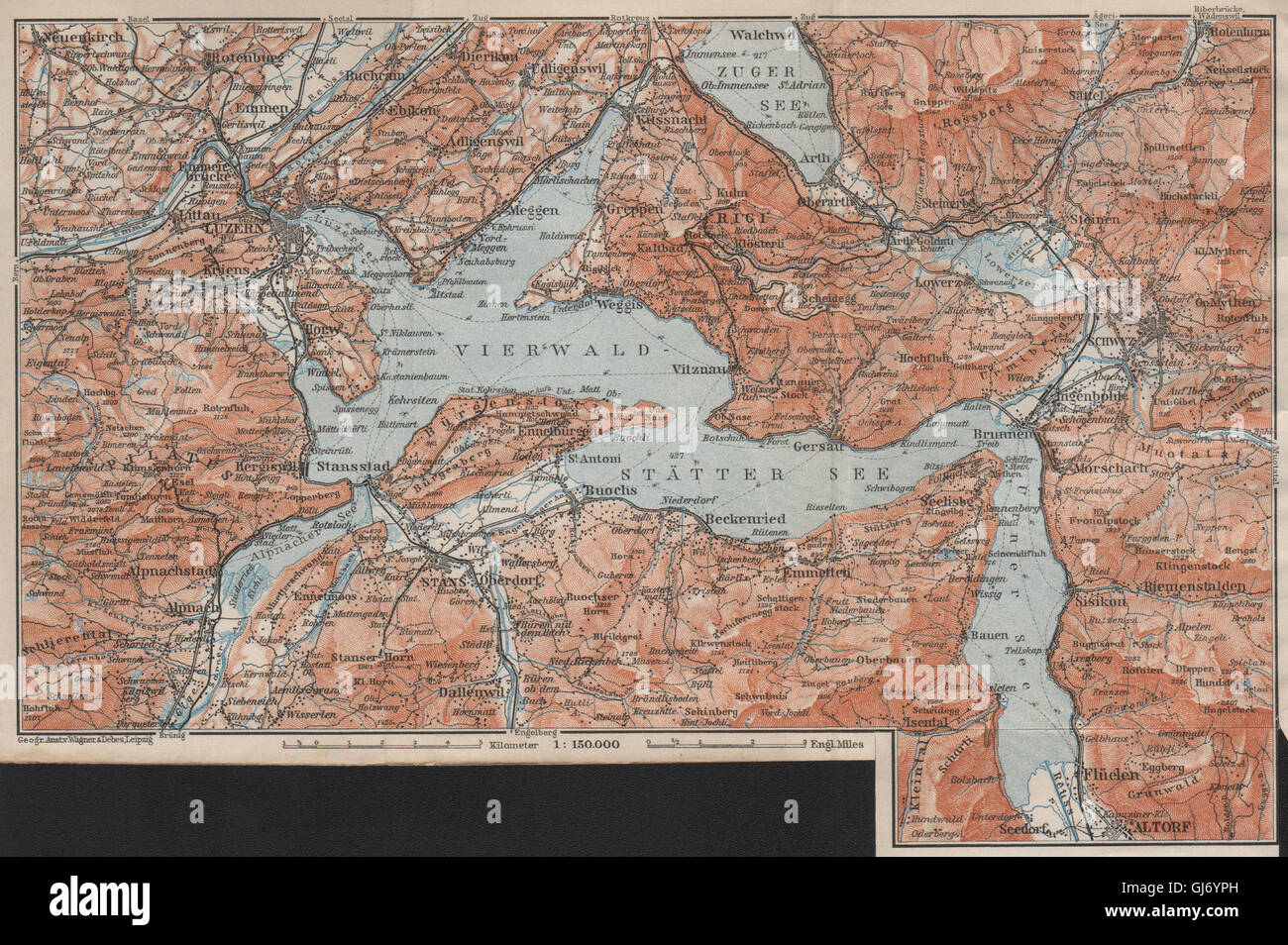 Map lake lucerne hi-res stock photography and images - Alamy