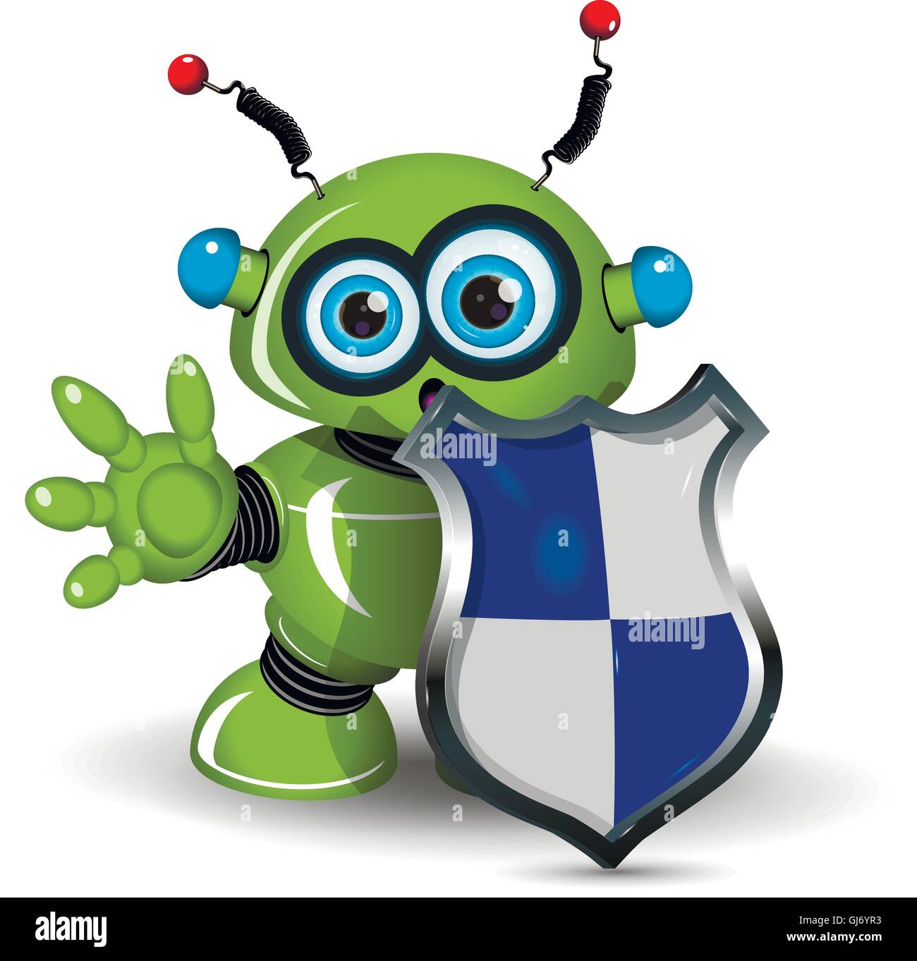 Robot with a Shield Stock Vector Image & Art - Alamy