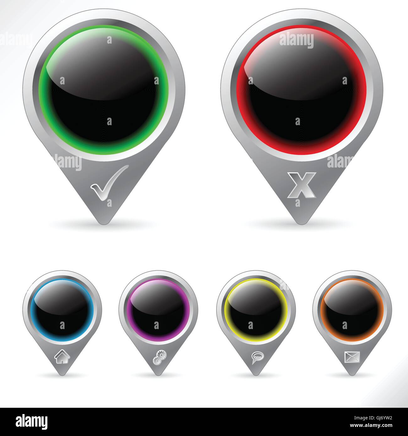 Various GPS icons Stock Vector Image & Art - Alamy