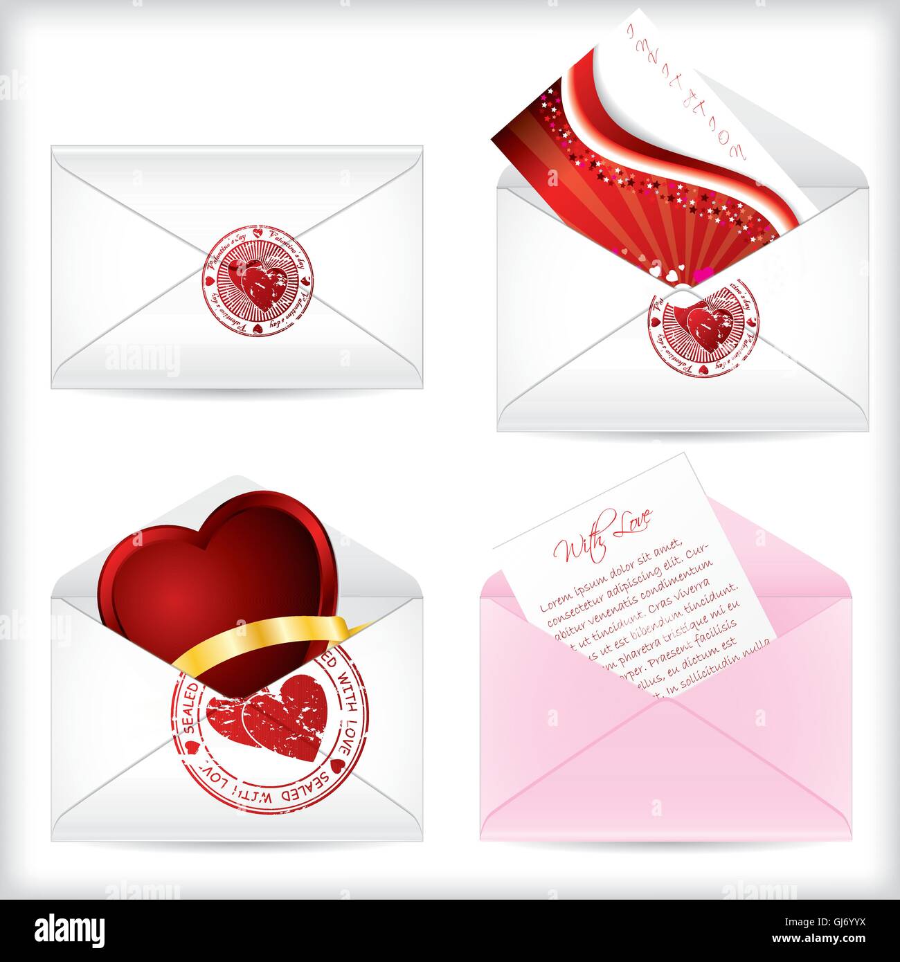 Valentine love letters Stock Vector Image & Art - Alamy