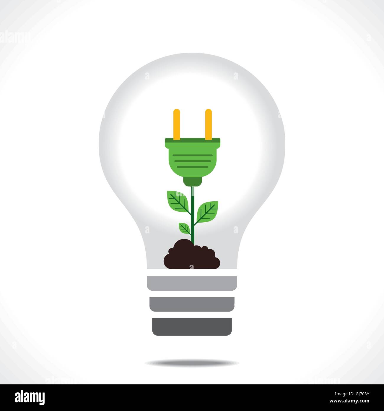 creative green plug plant in bulb design concept vector Stock Vector ...