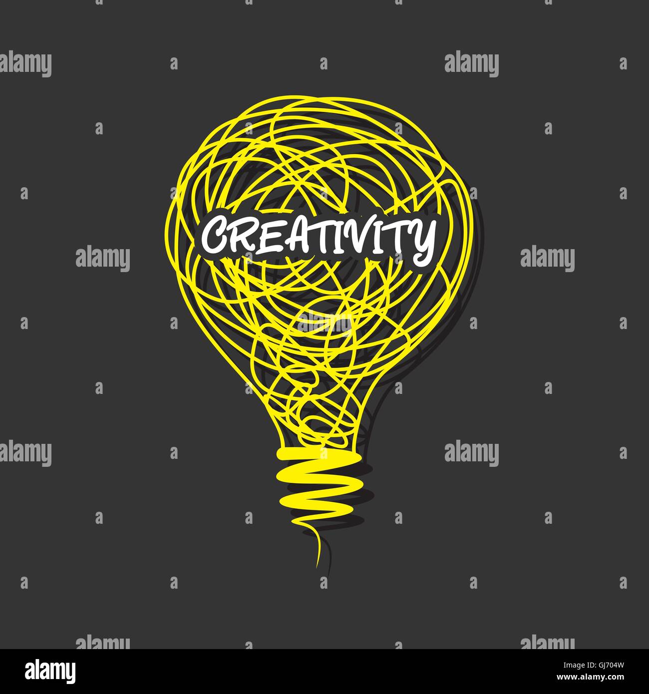 creative creativity word on bulb design concept vector Stock Vector ...