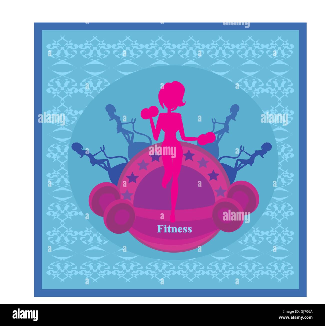 Abstract fitness girl training card Stock Vector Image & Art - Alamy