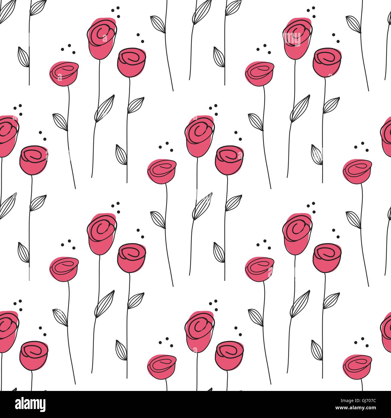 Little Rose seamless background. Vector Illustration Stock Vector Image ...