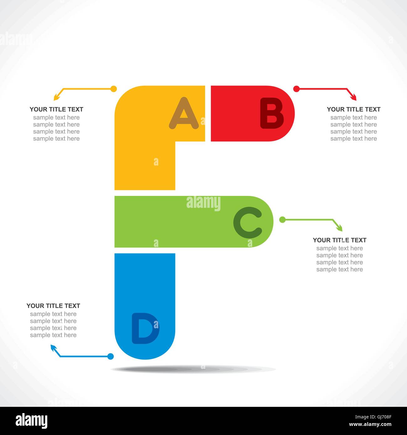 creative F alphabet info-graphics design concept vector Stock Vector ...