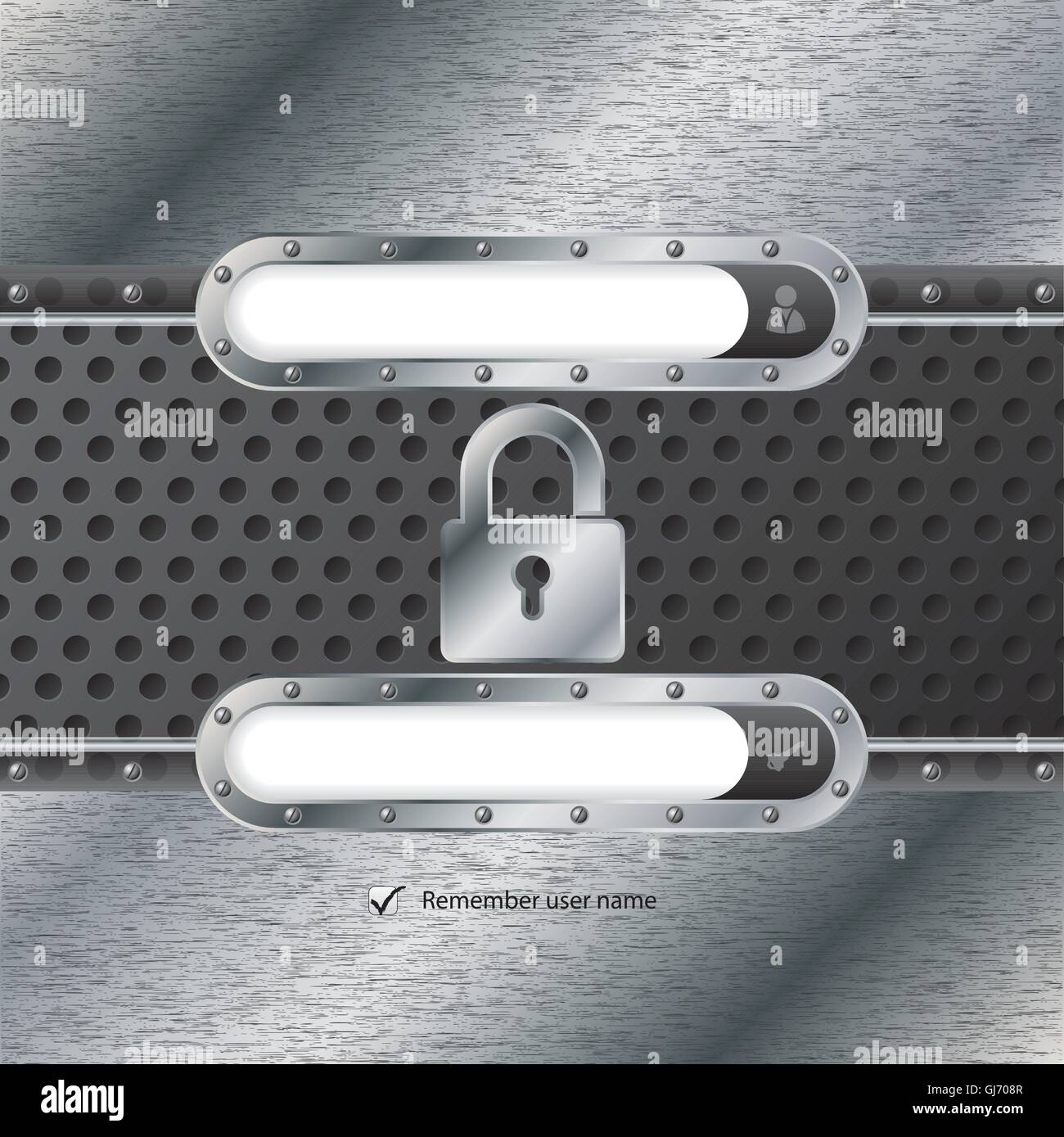 Metallic grunge login screen design Stock Vector Image & Art - Alamy
