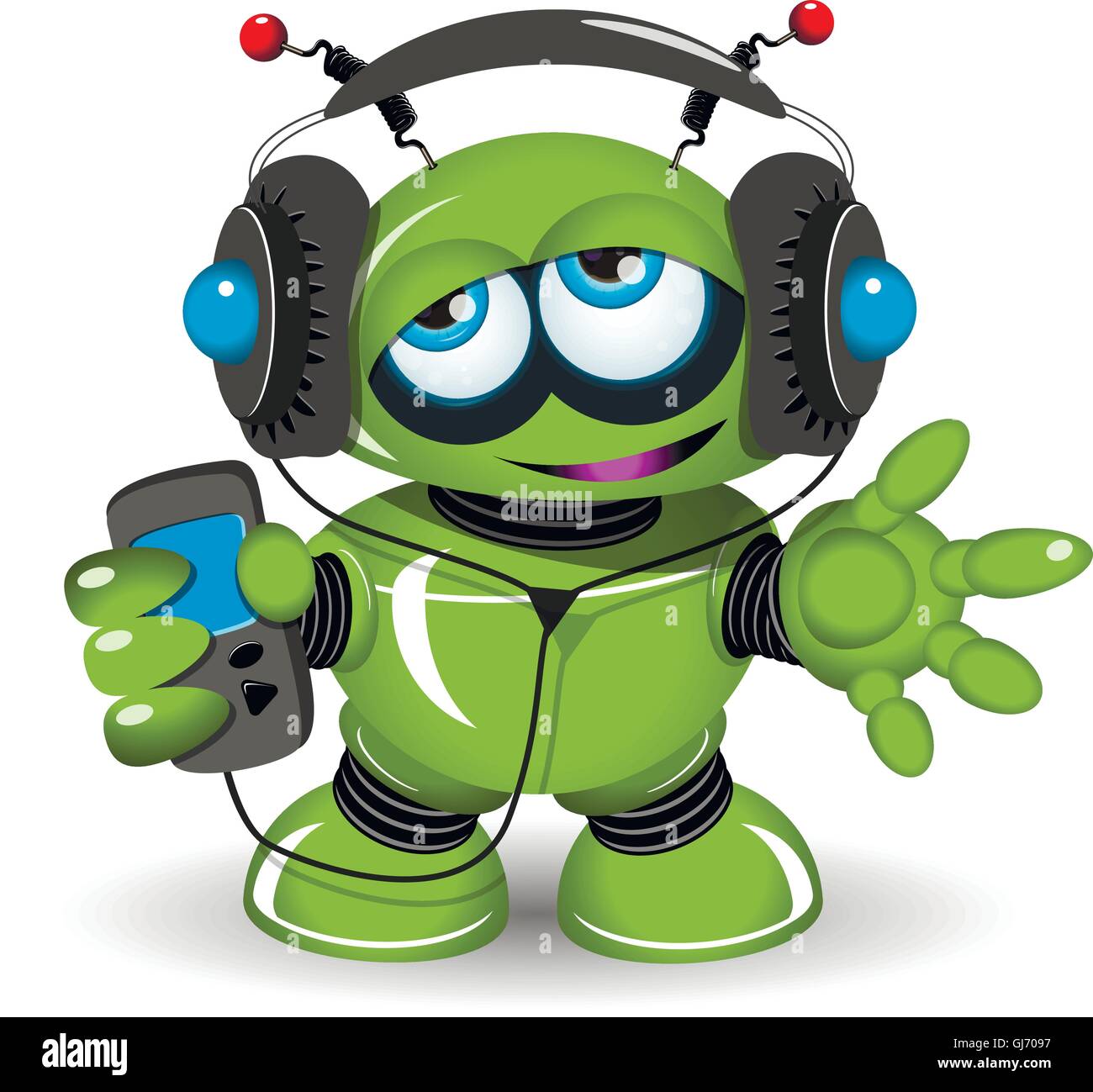 Robot Music Lover Stock Vector Image & Art - Alamy