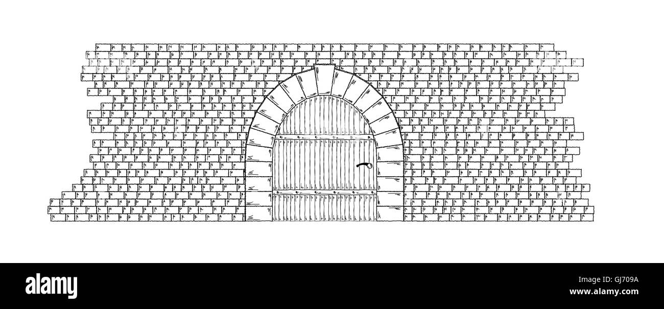 Home entrance stone wall Stock Vector Images - Alamy