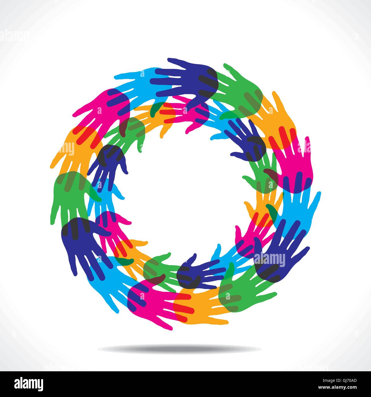 Many hands circle Stock Vector Images - Alamy