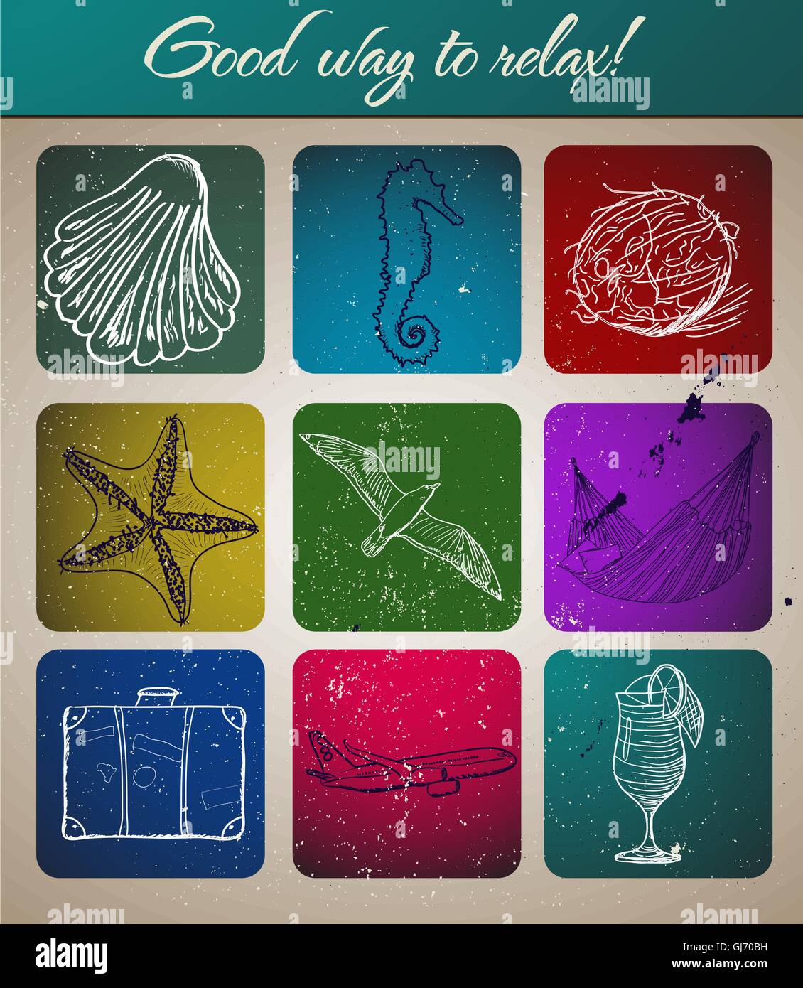 Vintage shell poster Stock Vector Images - Alamy