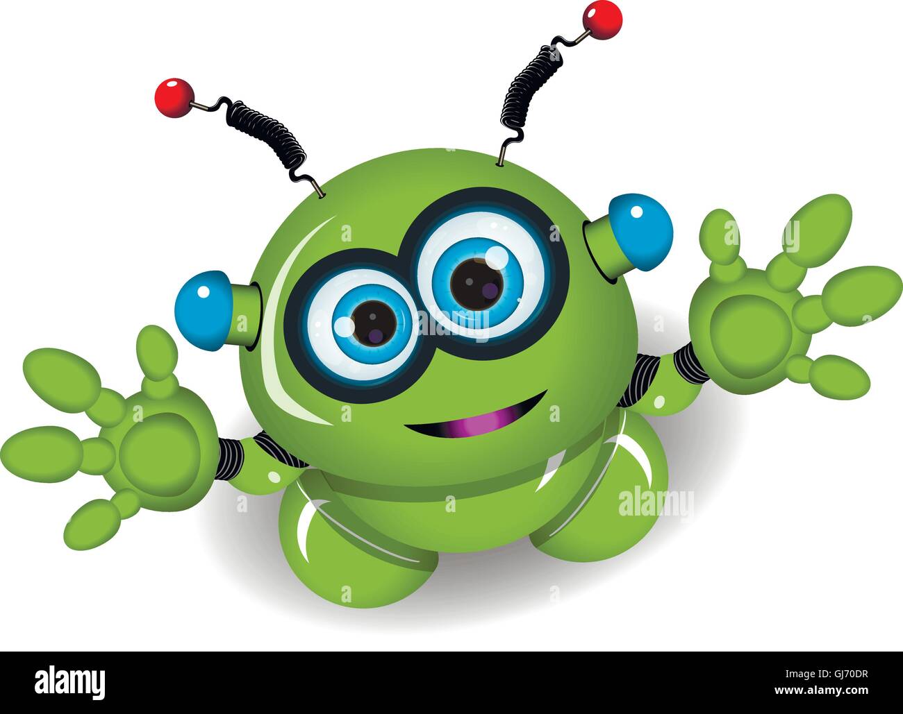 Cute green robot Stock Vector Image & Art - Alamy