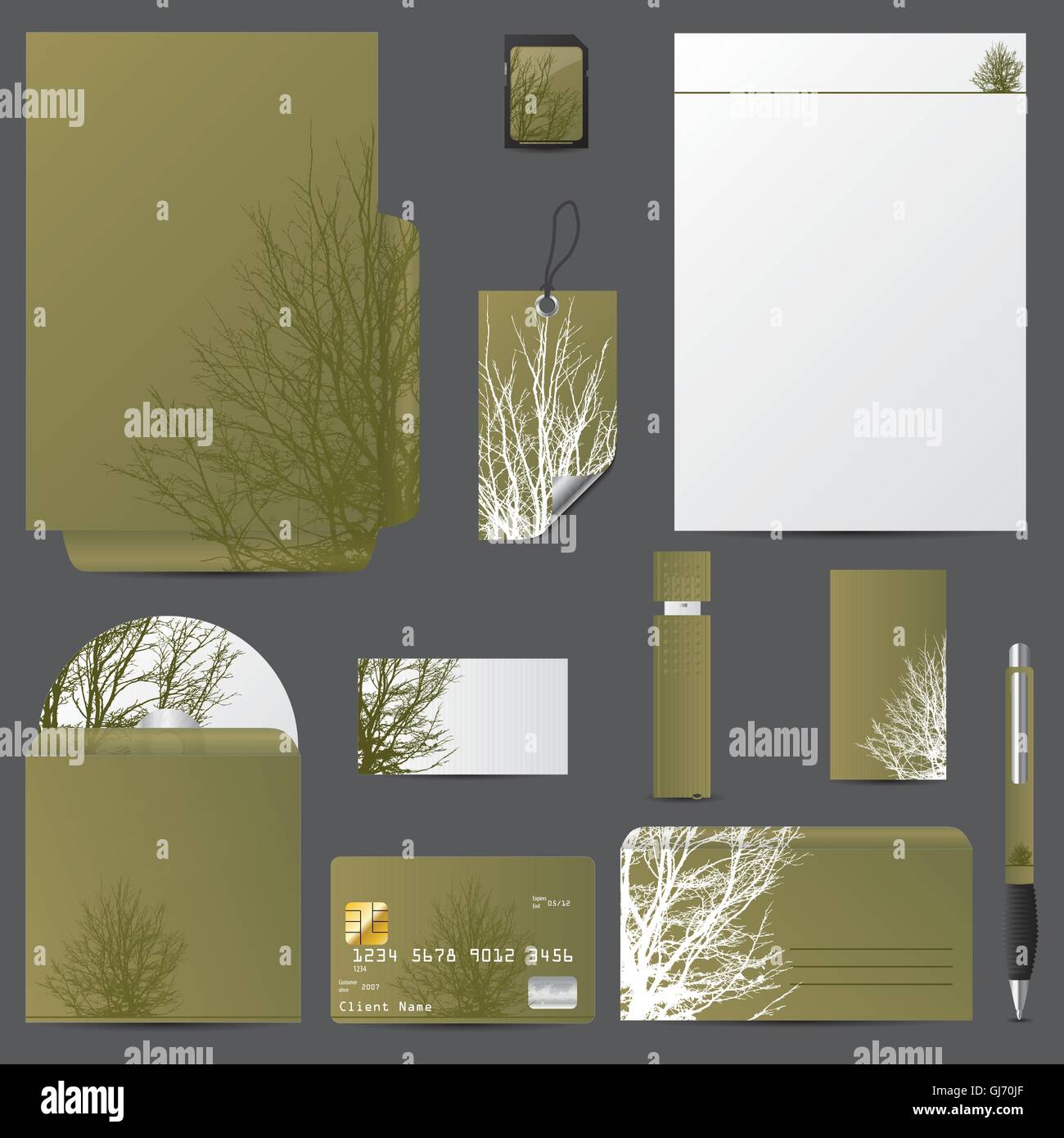 Business vector set with tree design Stock Vector Image & Art - Alamy