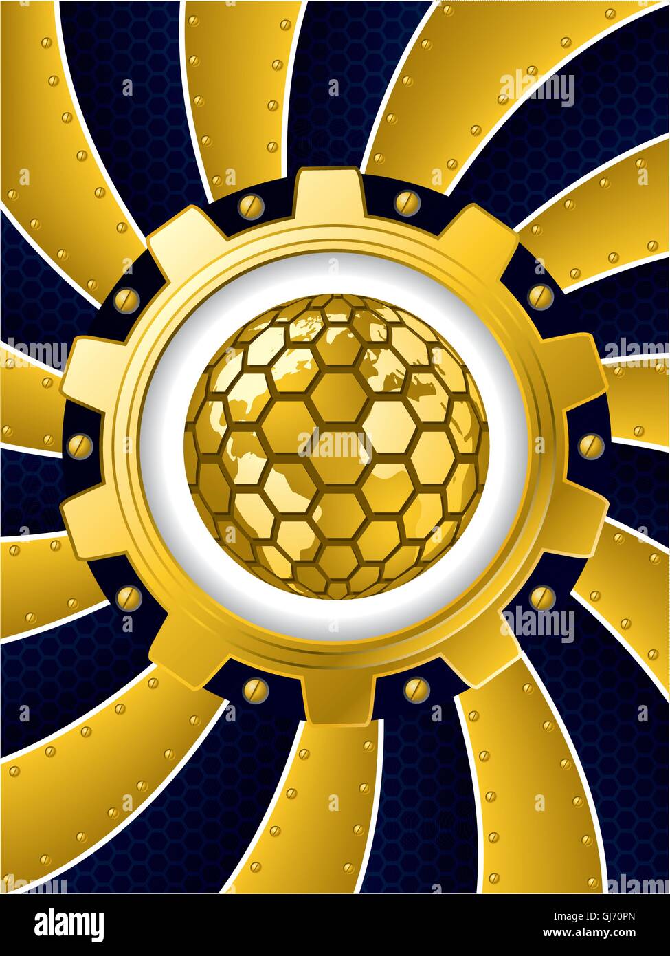 Twirling background with cogwheel and globe Stock Vector Image & Art ...