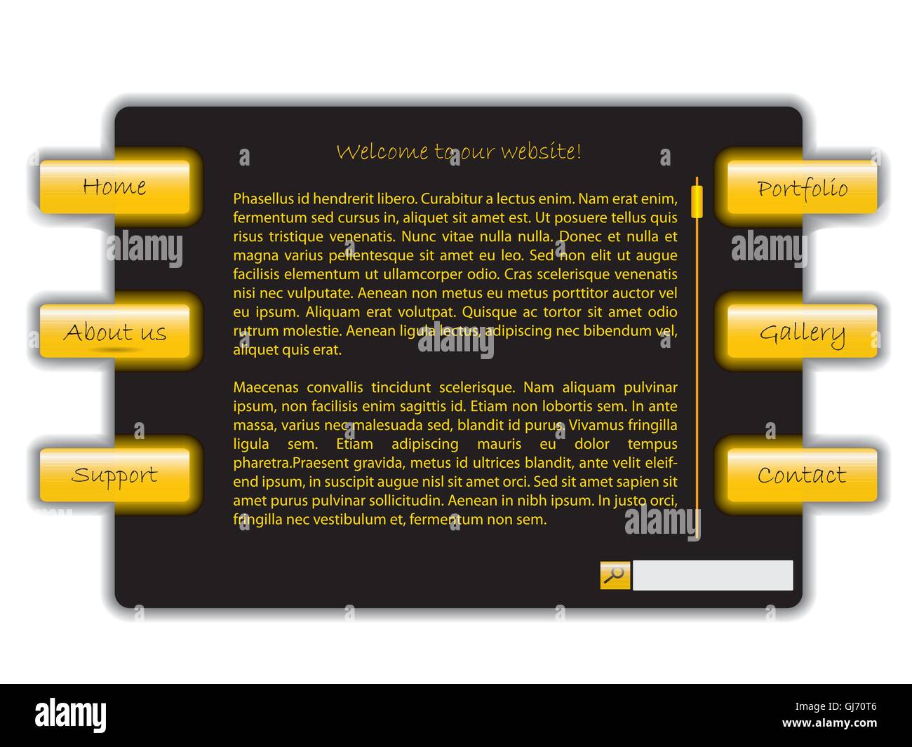 Yellow and black web template Stock Vector Image & Art - Alamy