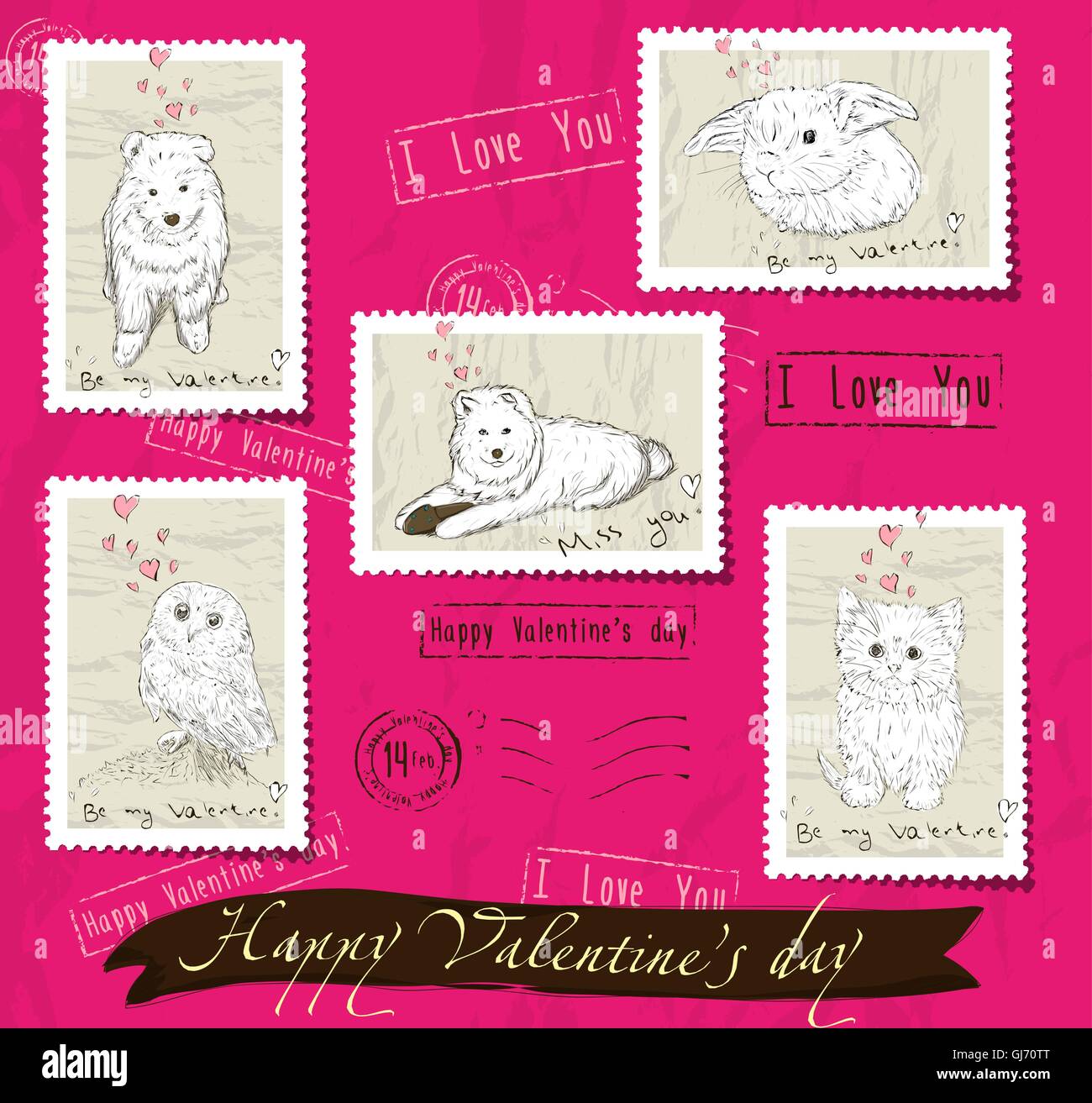 Set of postage stamps about love Stock Vector Image & Art - Alamy