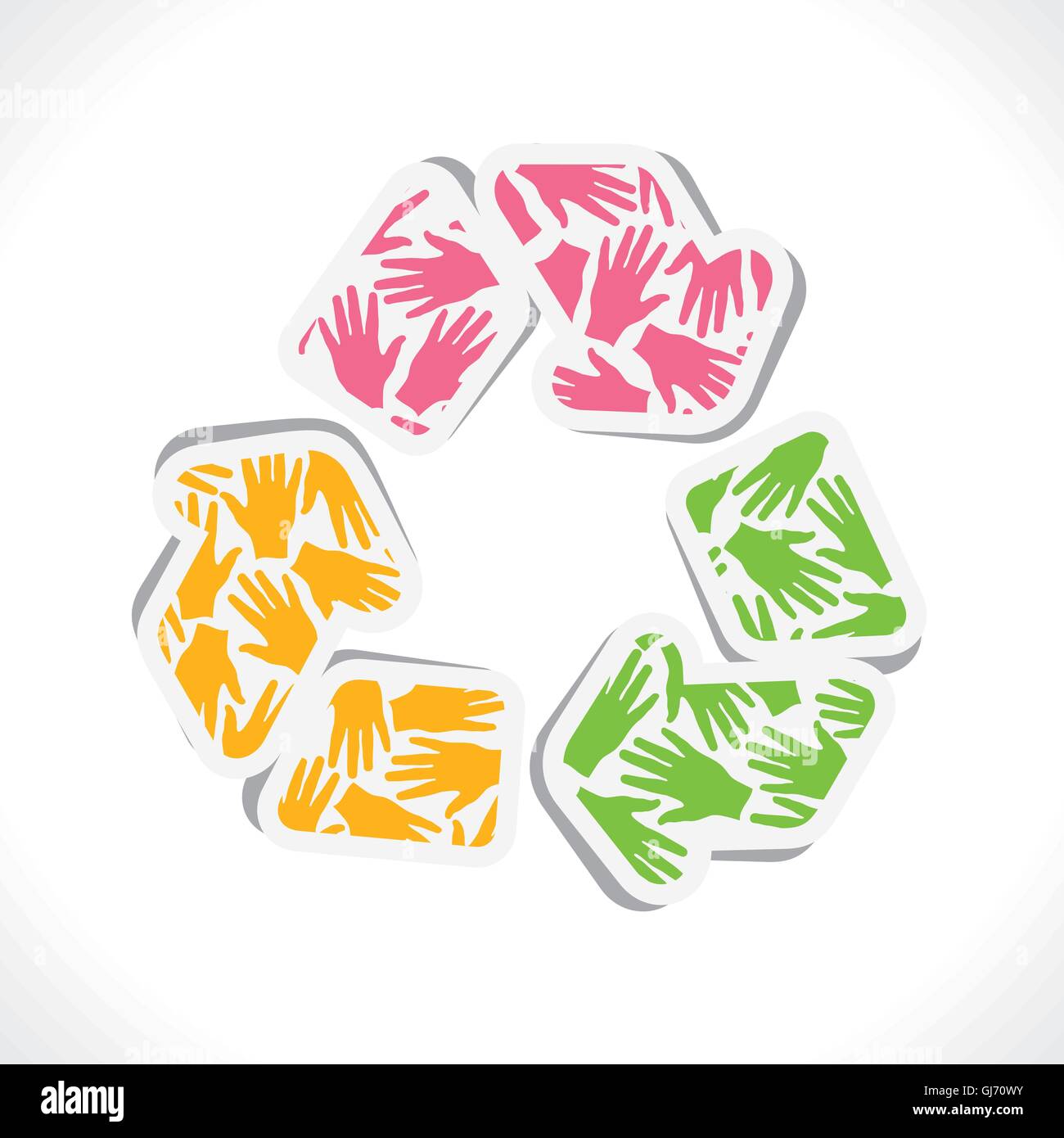 hand pattern recycle symbol vector Stock Vector Image & Art - Alamy